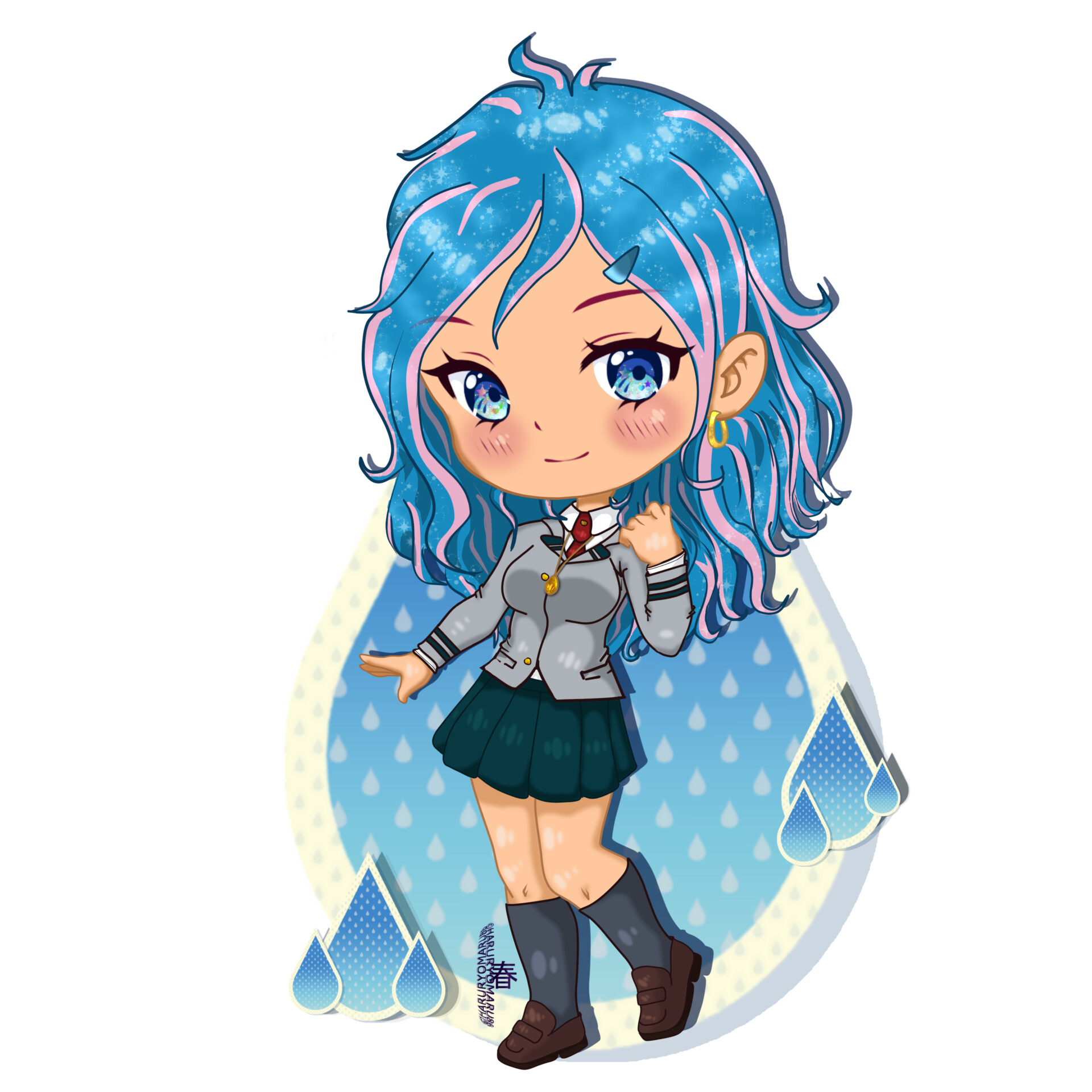 Haru Ryomaru - Commissioned OC Chibi Mizuki