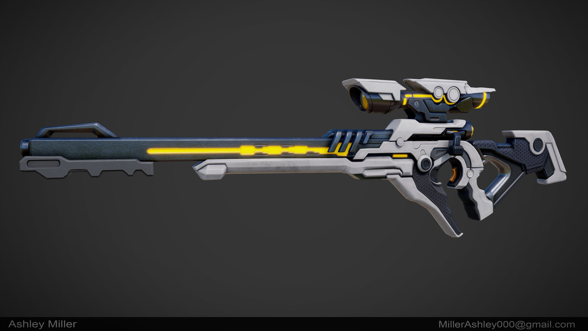 ArtStation - Scifi Sniper Rifle - Project Breakdown