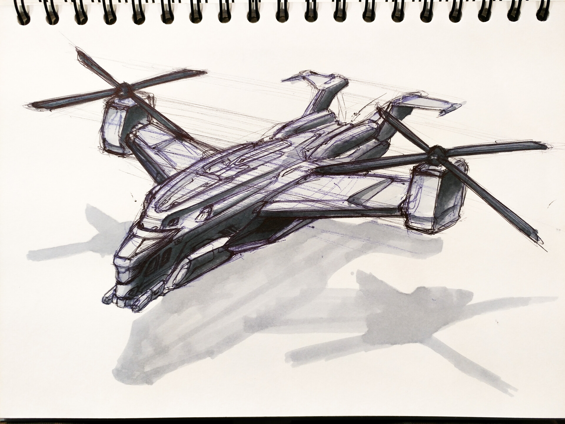ArtStation - Futuristic airplane concept sketch