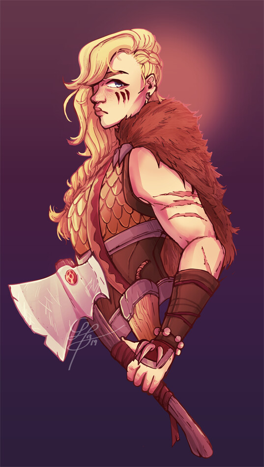 ArtStation - tyra with an axe instead of a gun