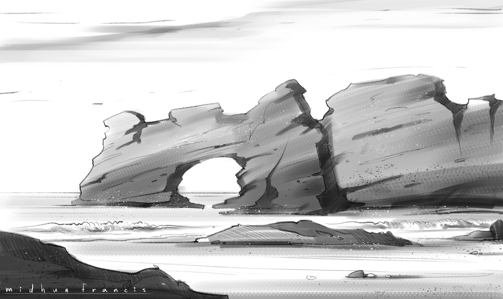 ArtStation - Rock_sketch