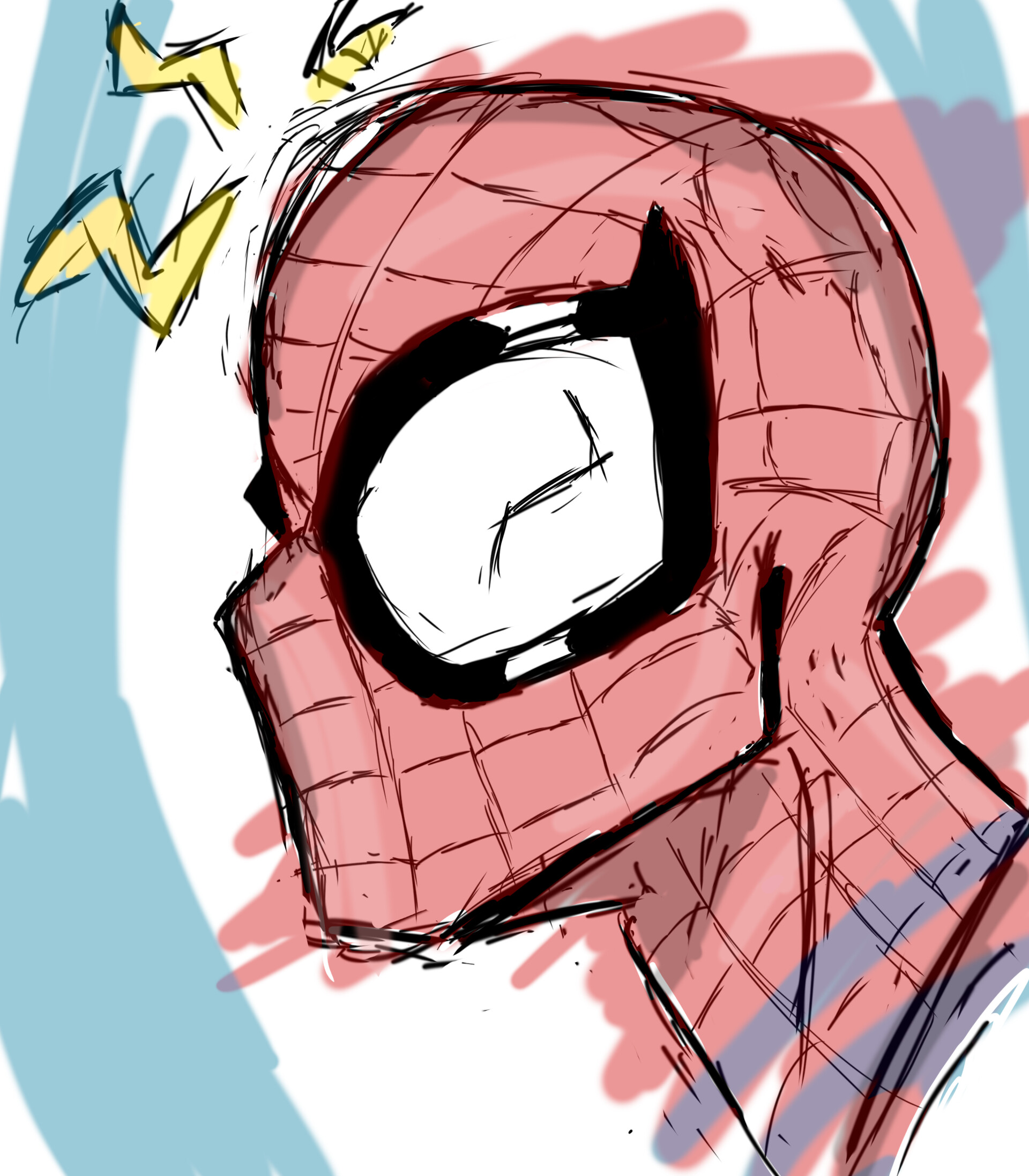 spider man thinking drawing