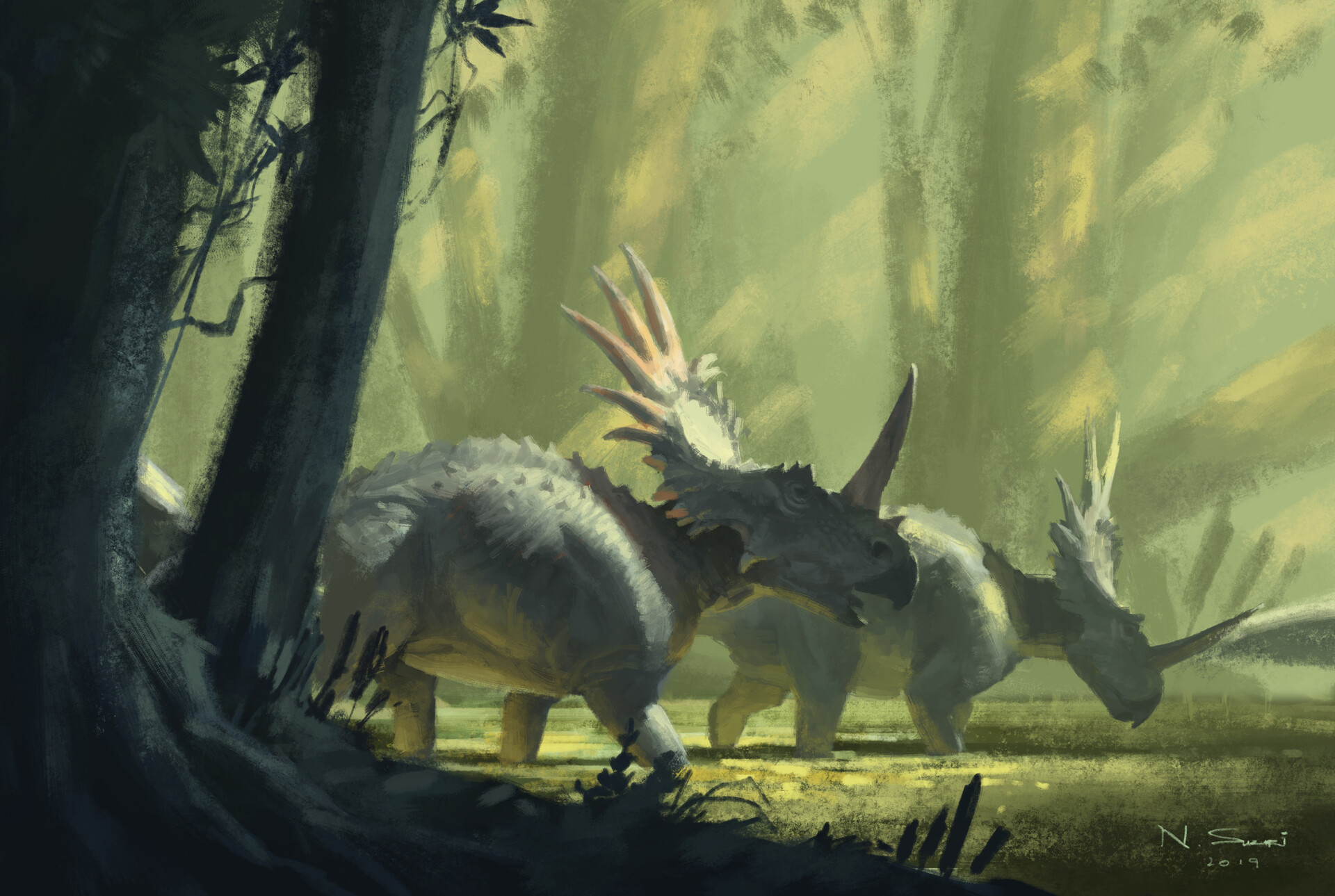 ArtStation - Herd of Styracosaurus