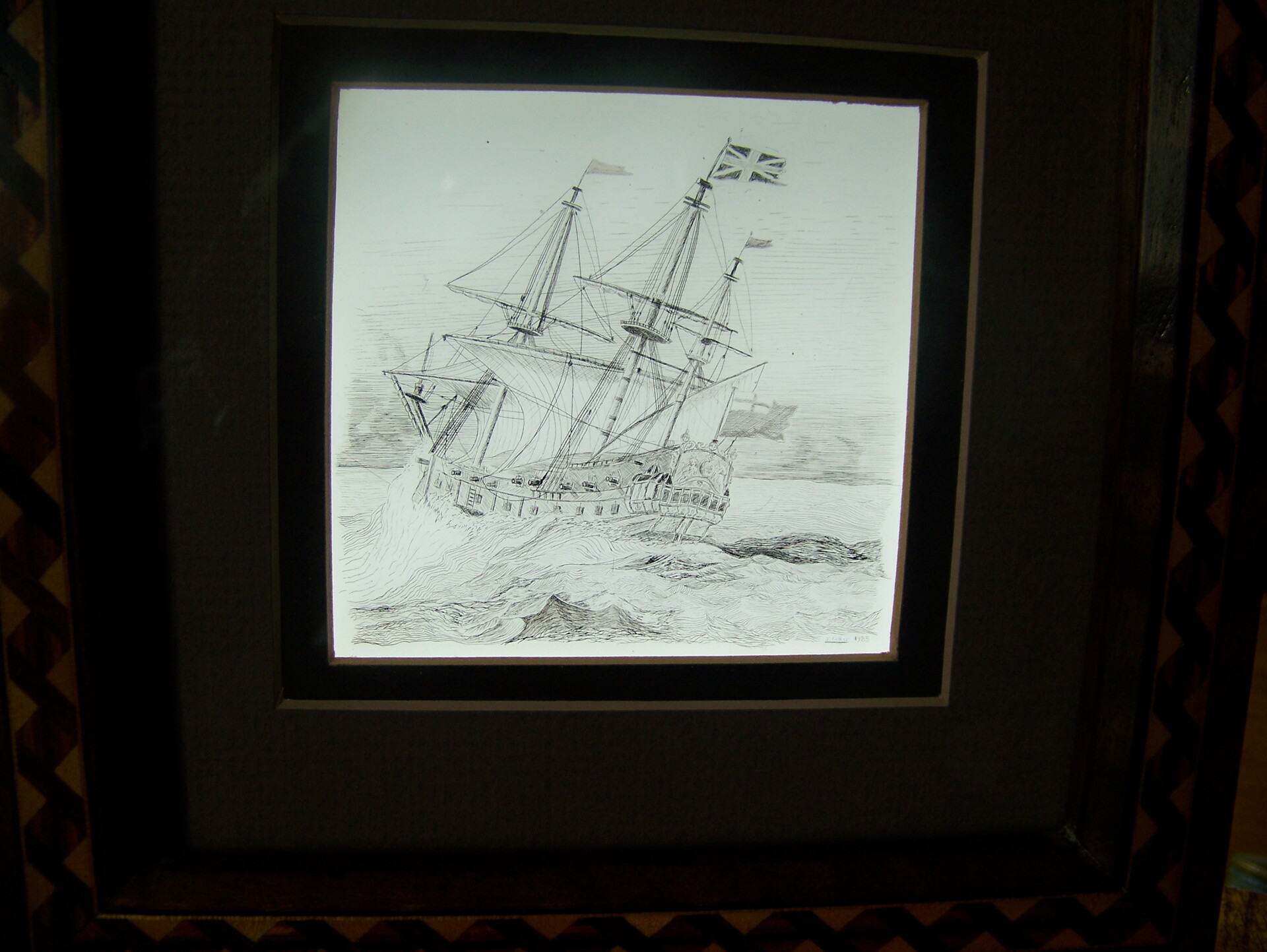 ArtStation - Engraving of a ship on plexiglas (scrimshaw)