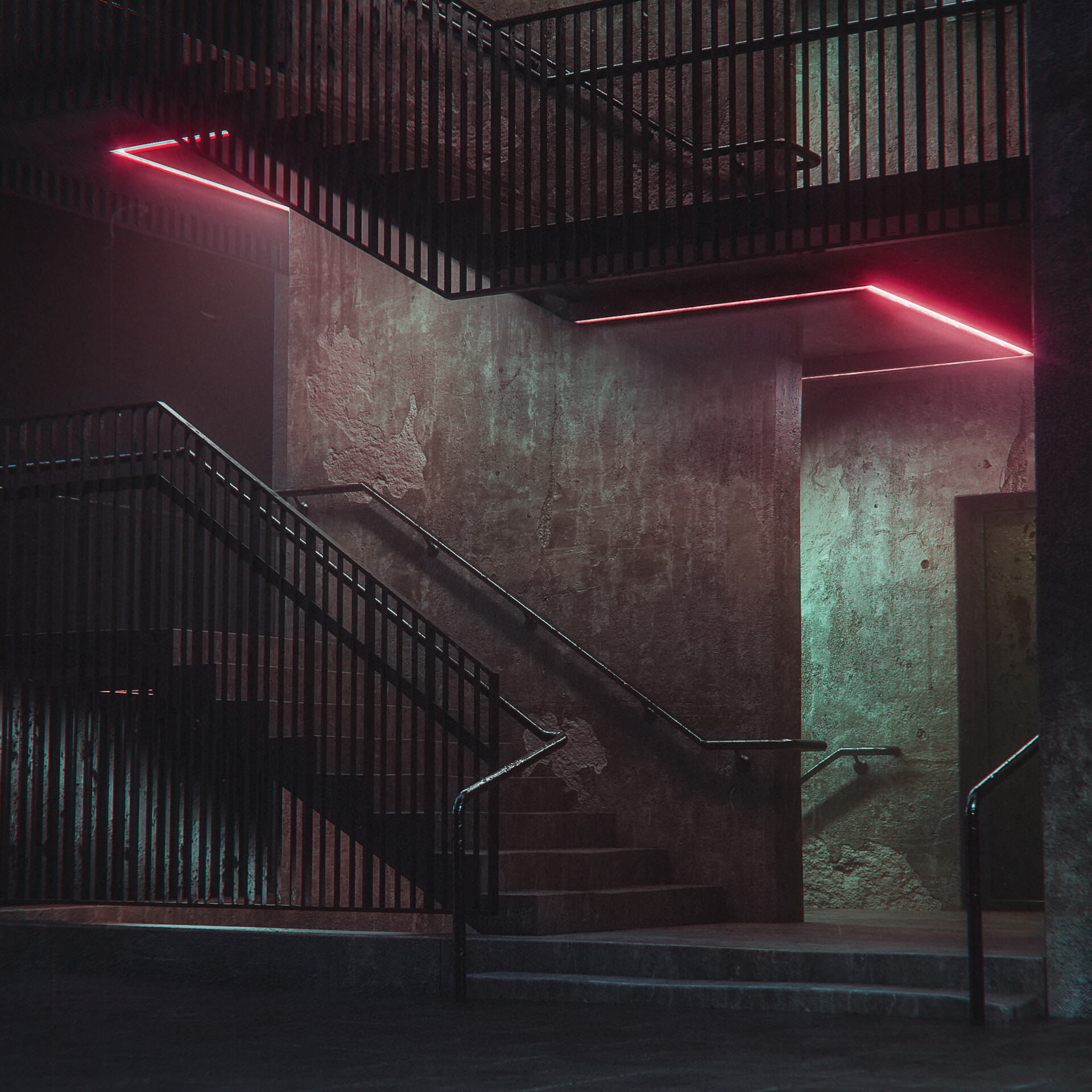 ArtStation - Cyberpunk Stairs
