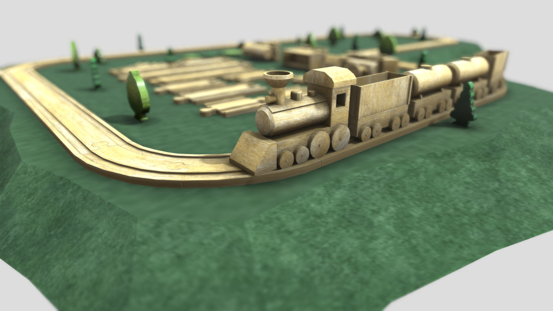 ArtStation - Wooden railway