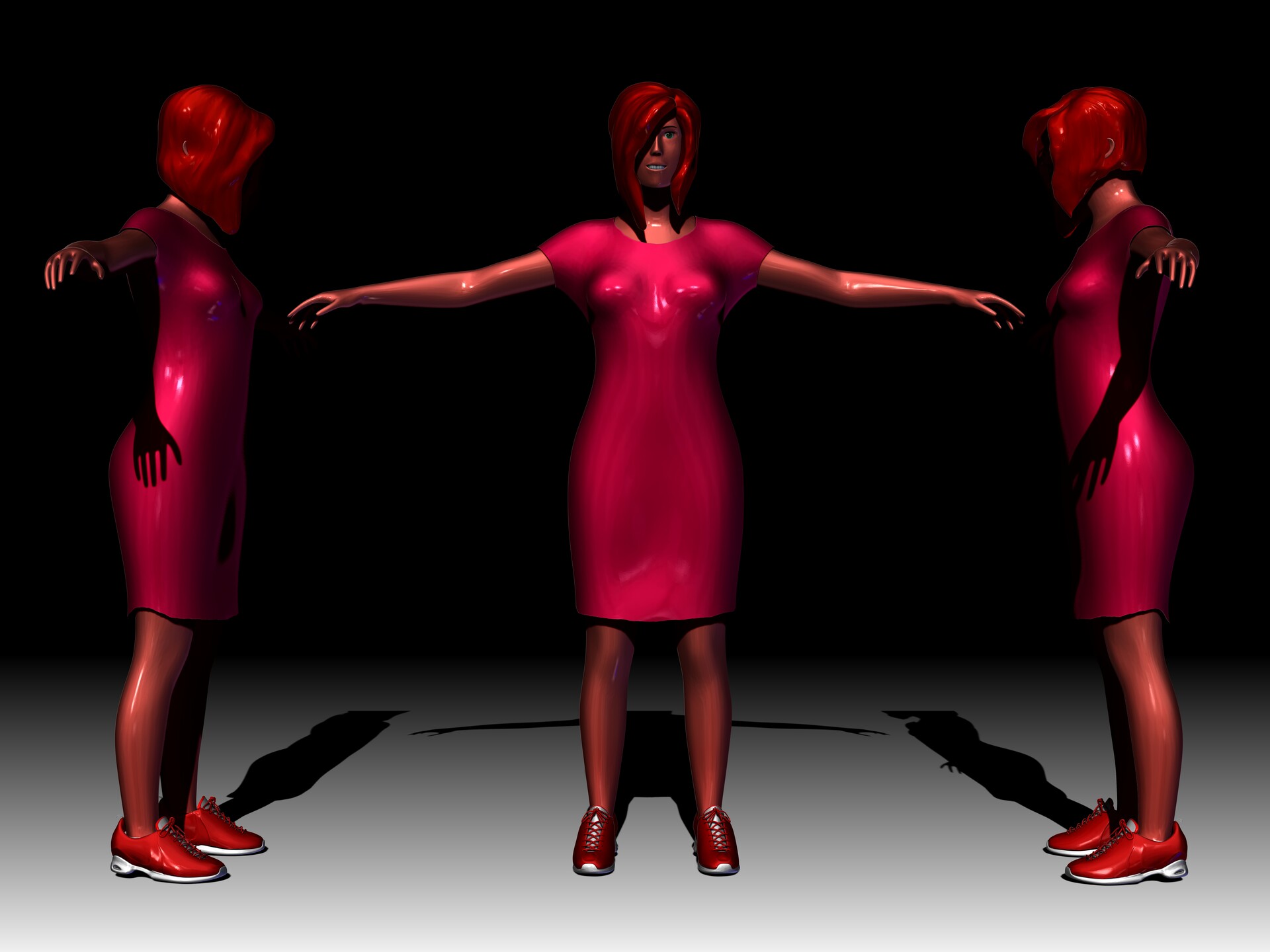 ArtStation - Turnaround Character DANCING SMILE GIRL