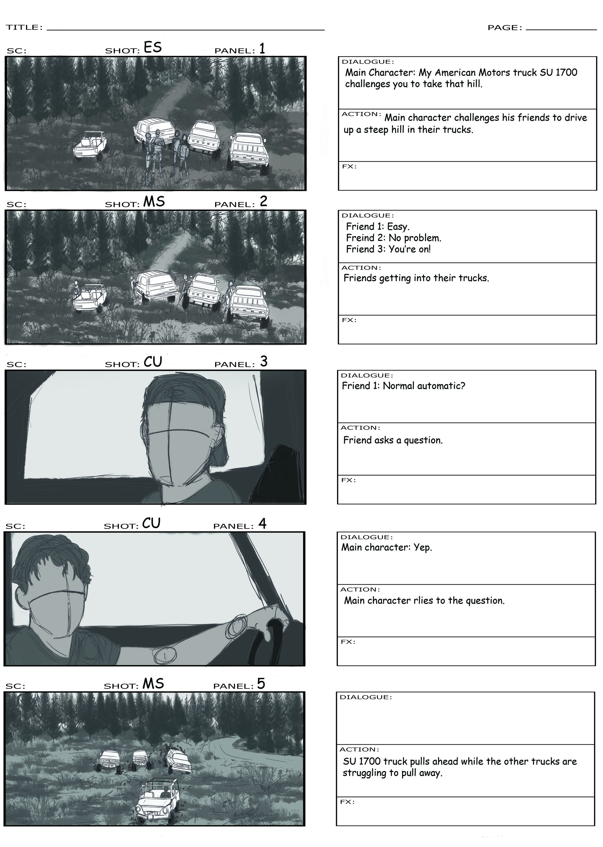 ArtStation - Truck commercial Storyboard