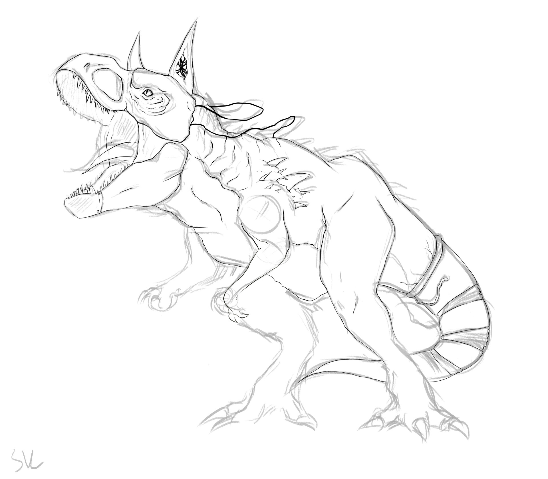 how to draw dinosaur hybrids