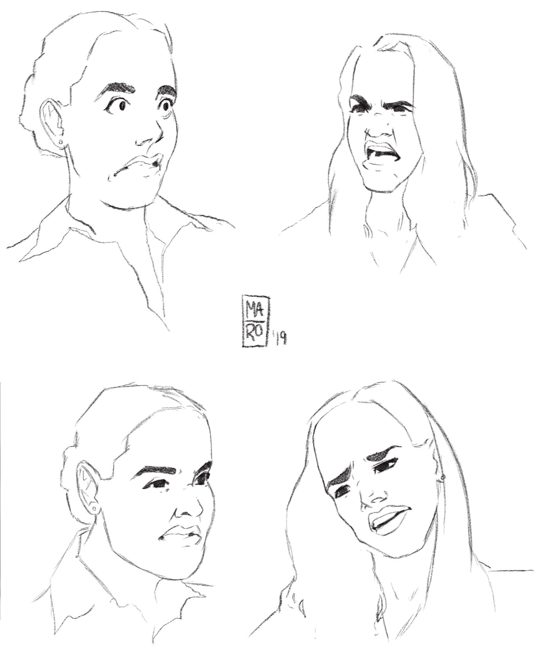 ArtStation - Facial expressions practice