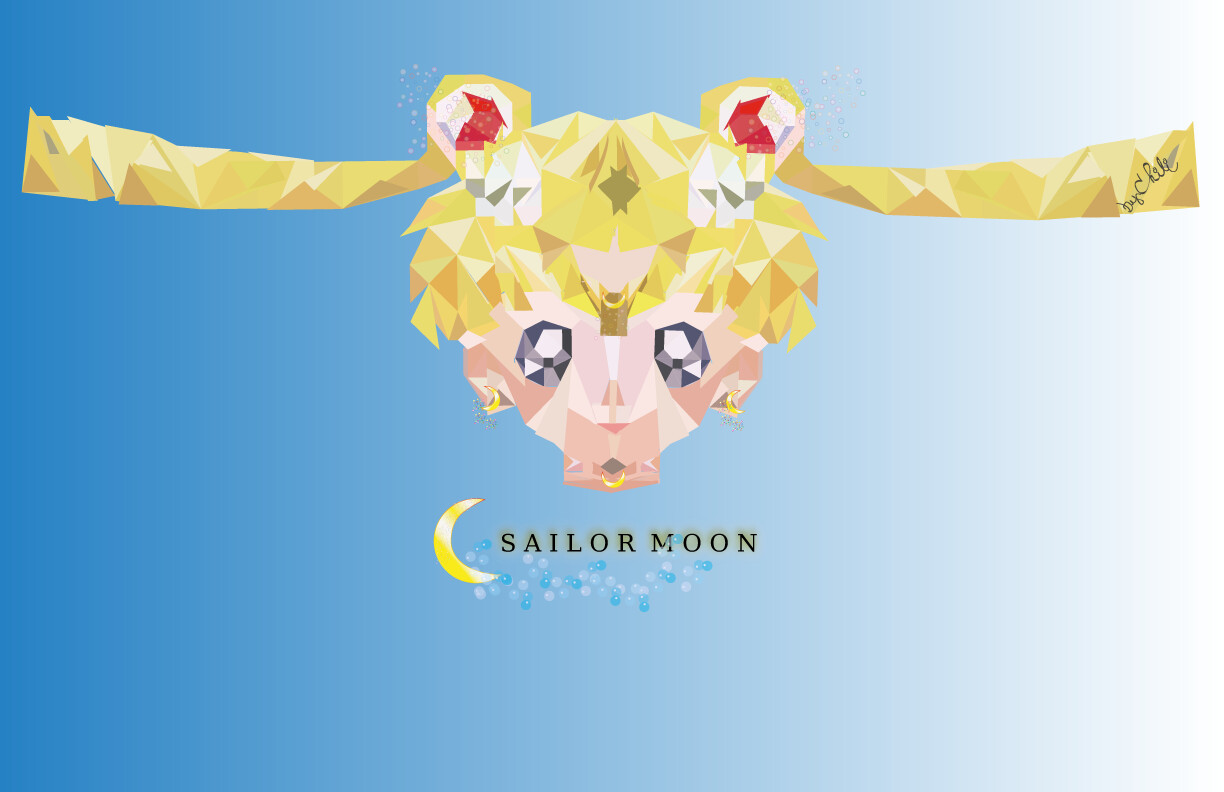ArtStation - Sailor Moon in low poly style
