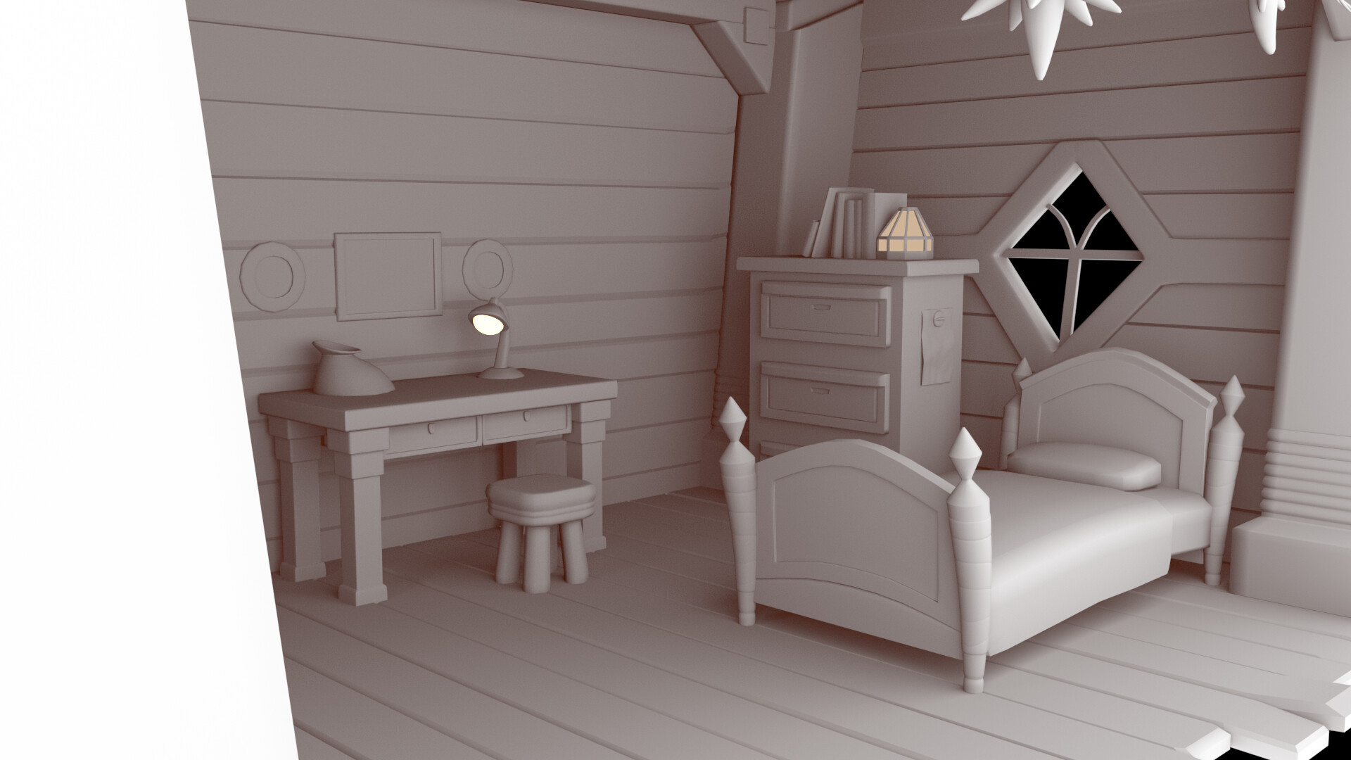 ArtStation - Inn room model (improved and textured)