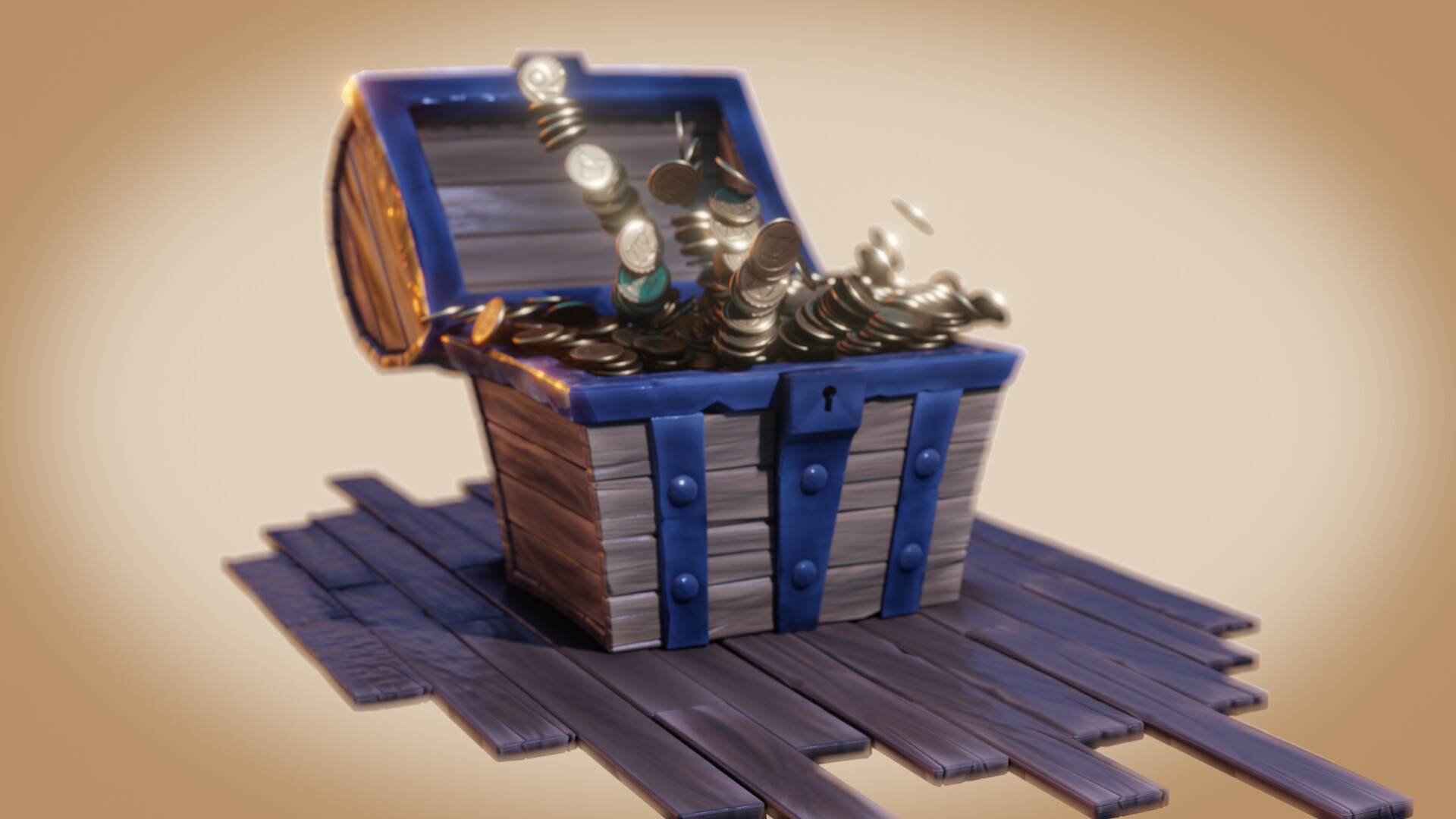 ArtStation - Splashing the pot - stylized handpainted treasure chest