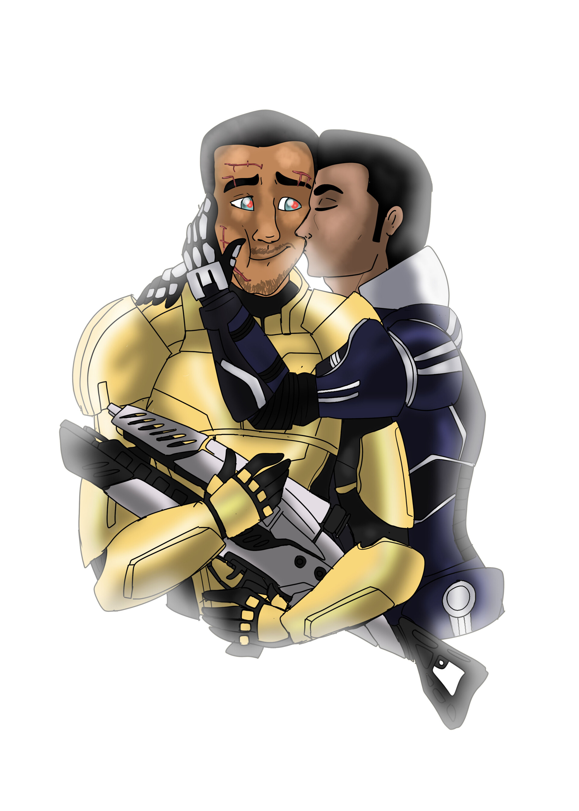 Emmelie Sironae - Commission: Commander Shepard and Kaidan Alenko