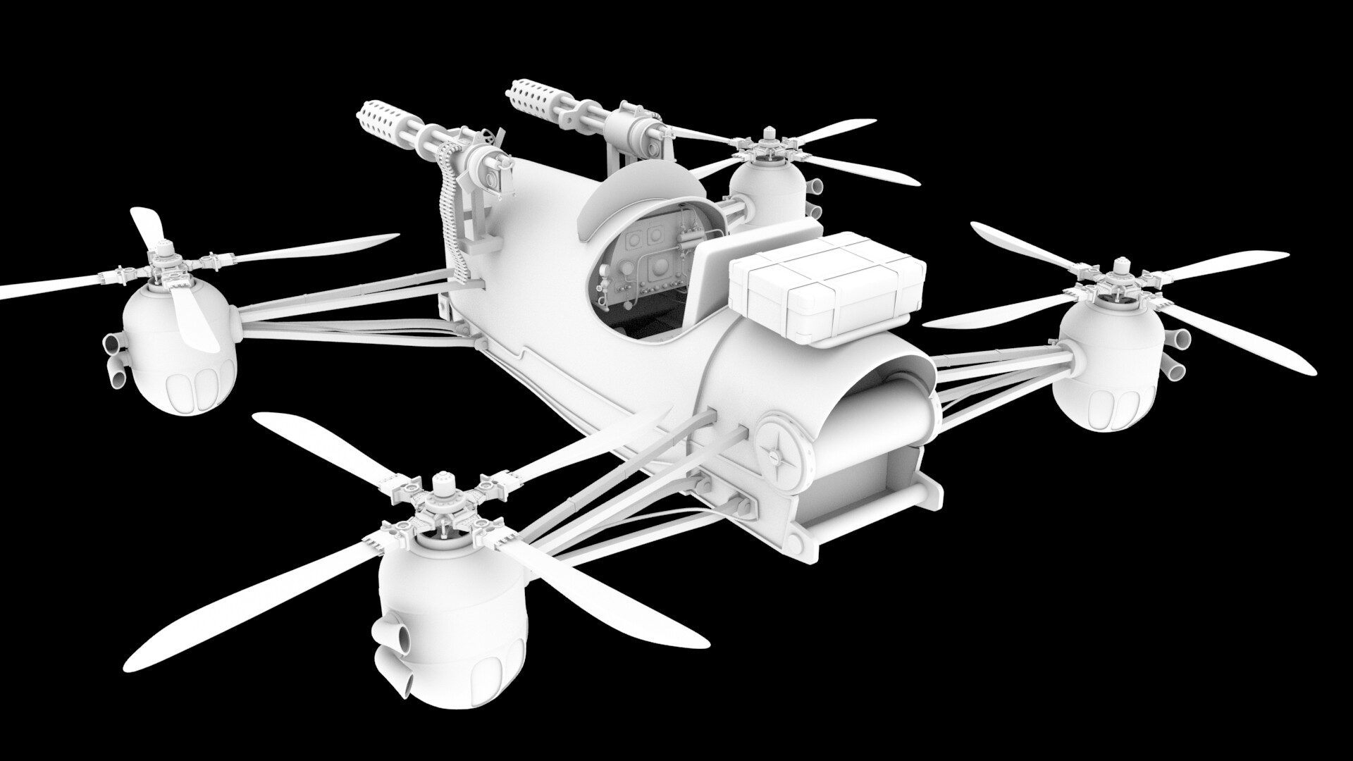 ArtStation - 3d flying machine modeling
