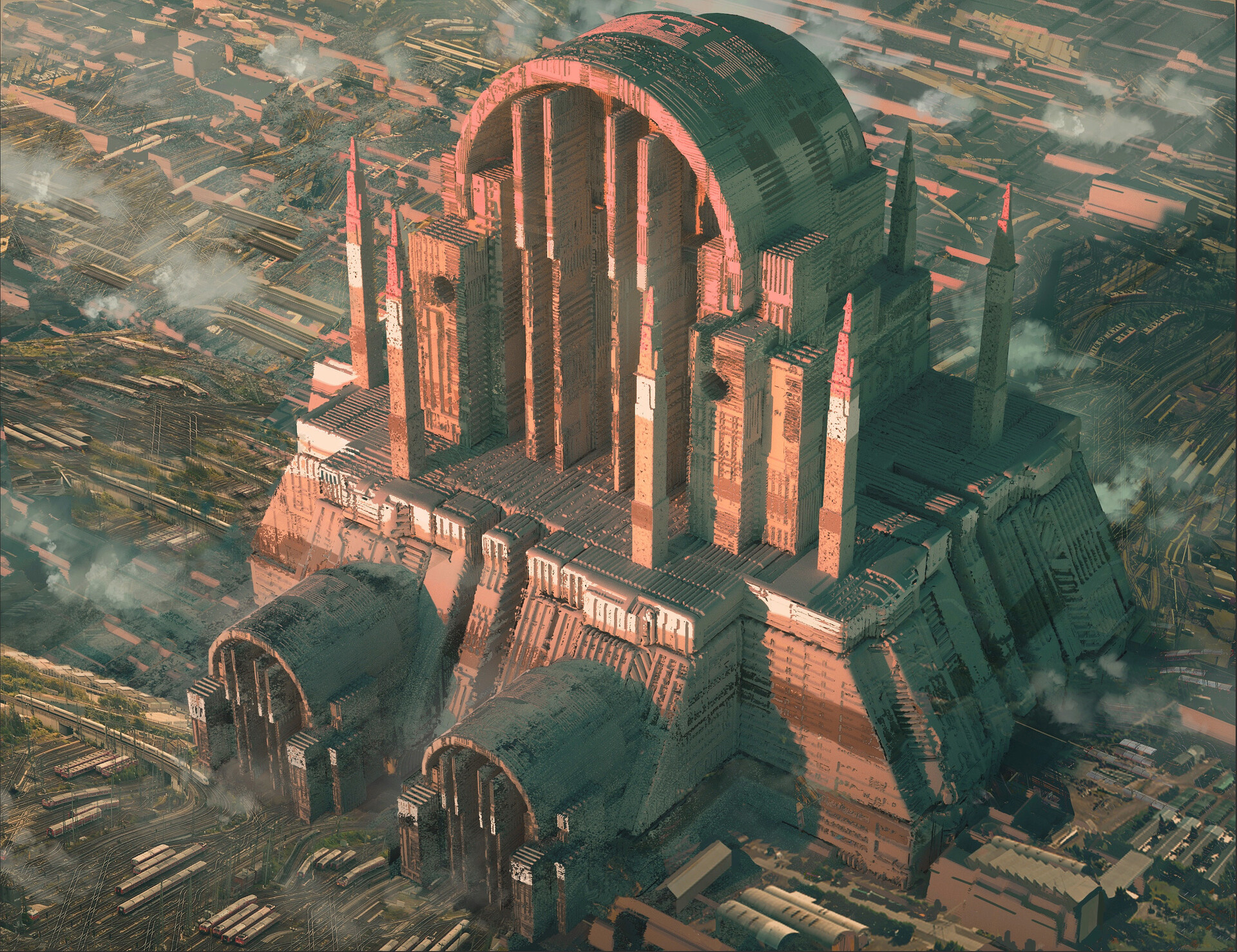 Train Station by Anthony Brault : r/ImaginaryArchitecture