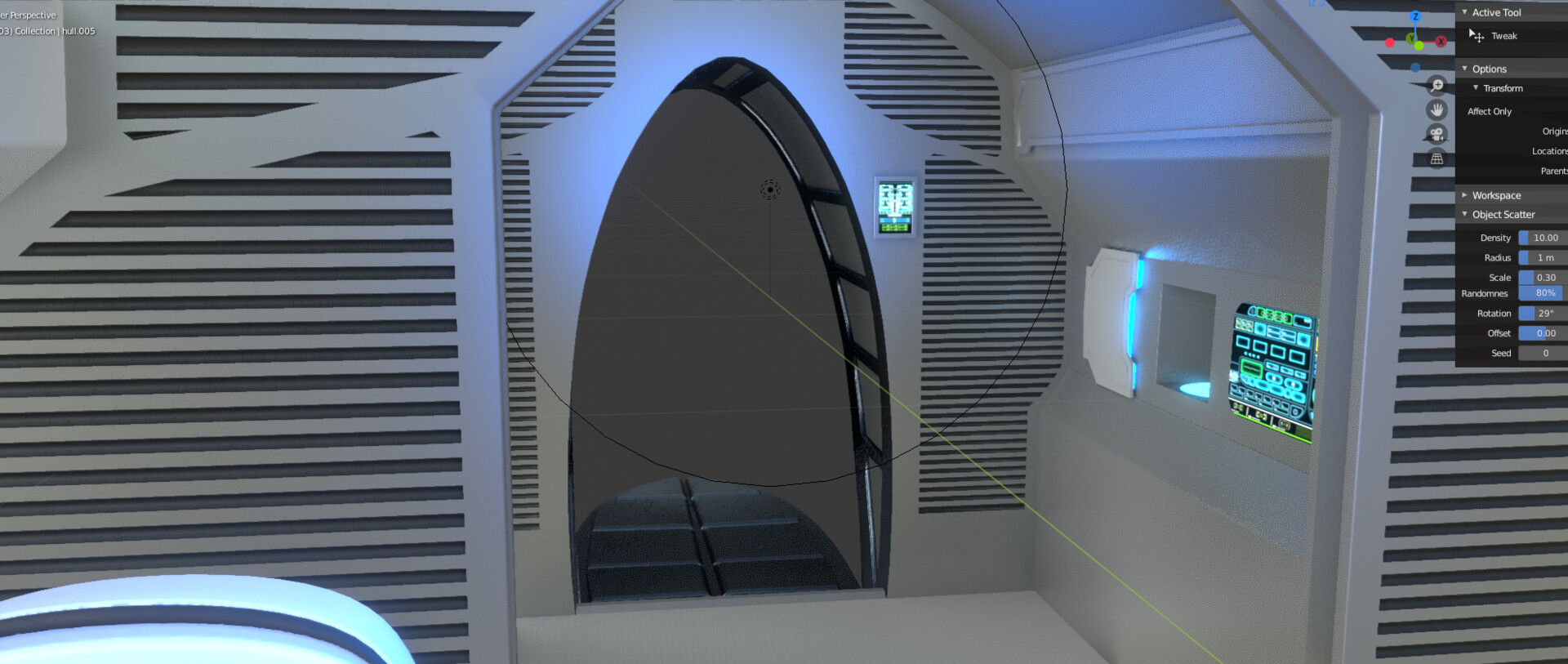 Daniel Korican Portfolio - The Orville Shuttle Interiour WIP