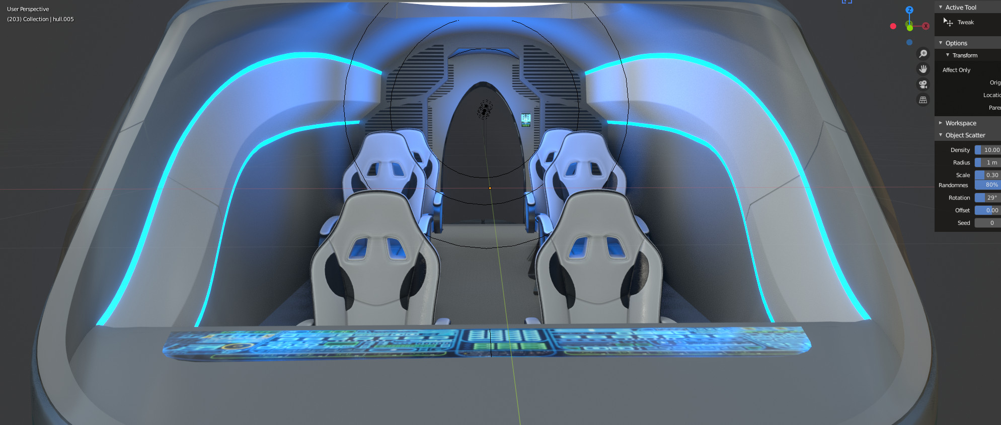 Daniel Korican Portfolio - The Orville Shuttle Interiour WIP