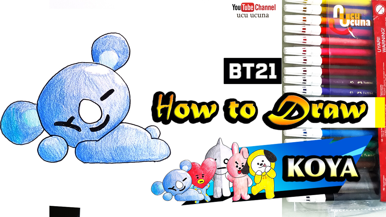 how to draw bt21 characters step by step