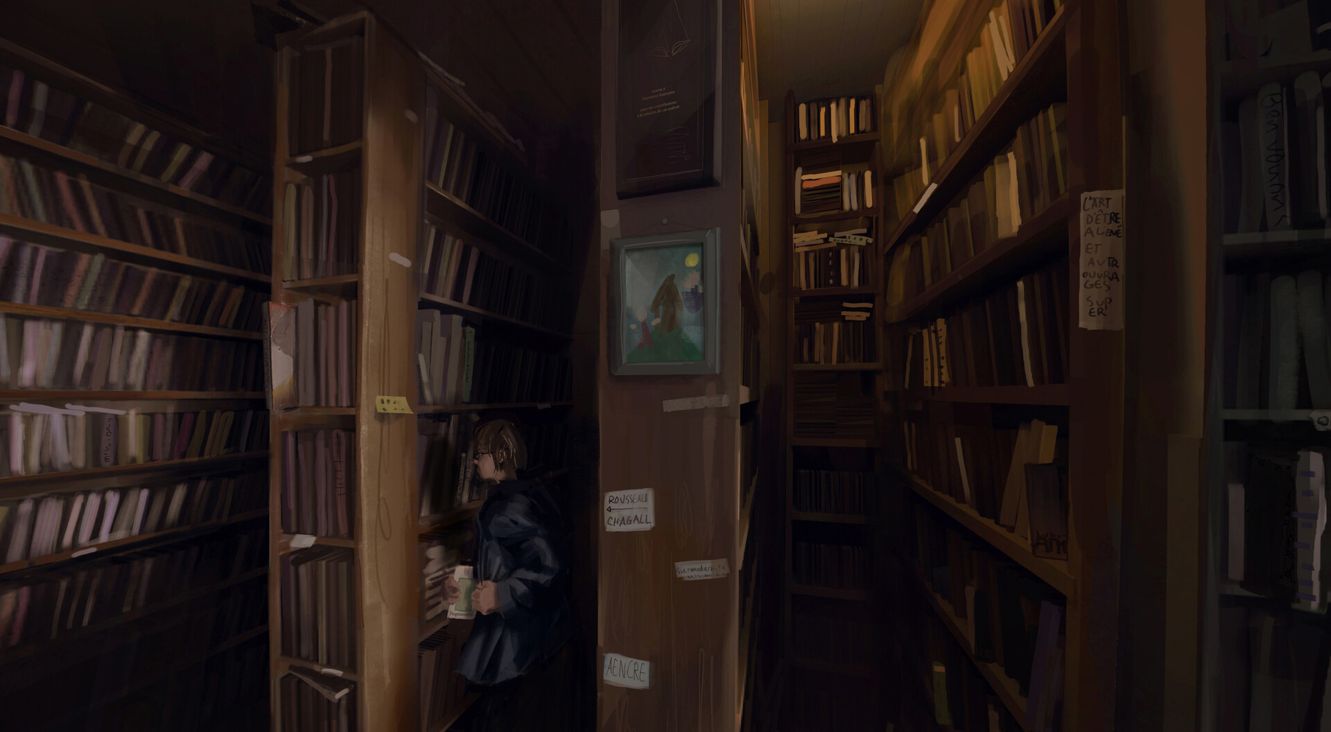 The Messy Bookstore by Sébastien Bégin : r/ImaginaryLibraries