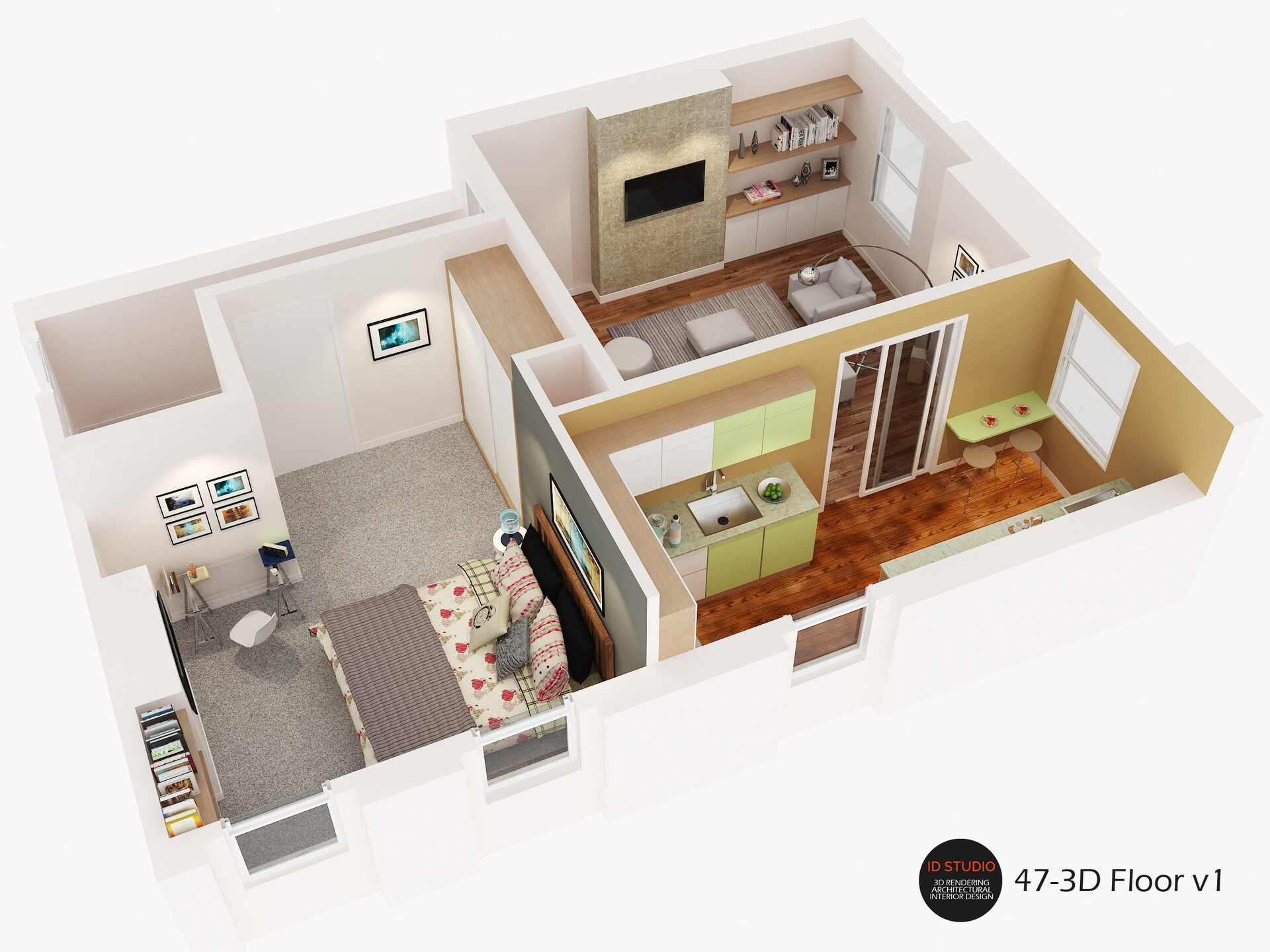 ArtStation - 47-3D Floor Plan