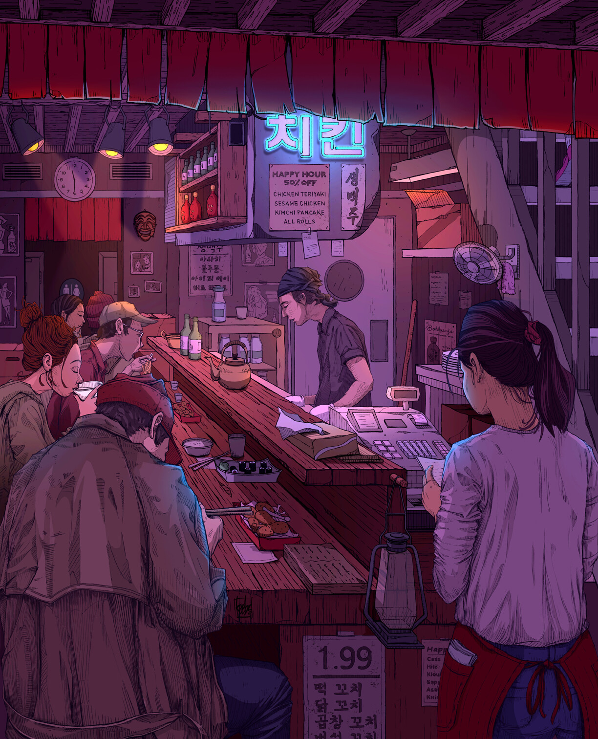 Late Dinner In Koreatown by John "Keebs" Lee : r/ImaginarySliceOfLife
