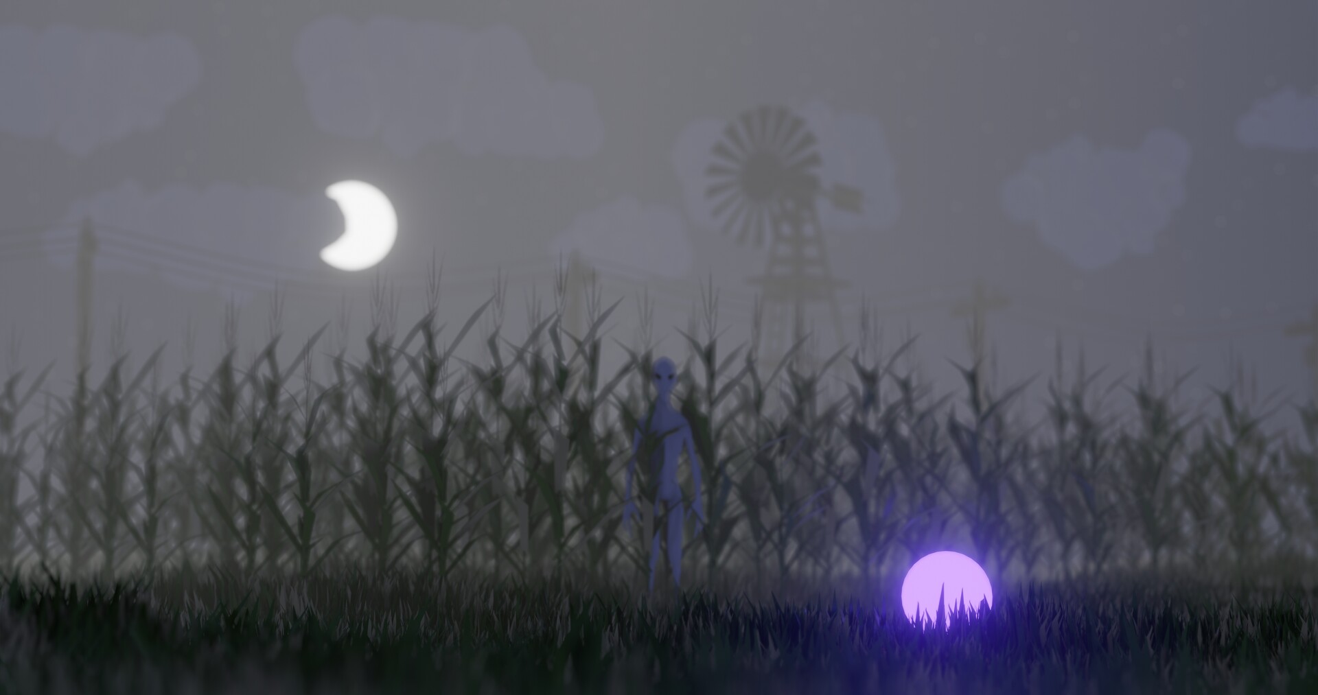 ArtStation - Alien in a cornfield