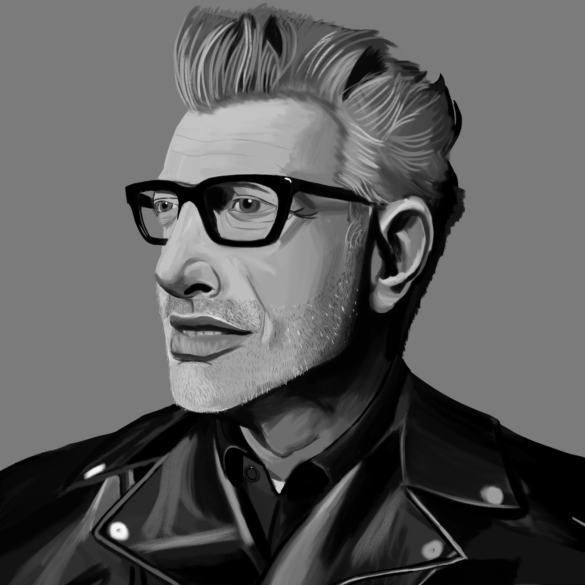 ArtStation - Jeff Goldblum Portrait WIP