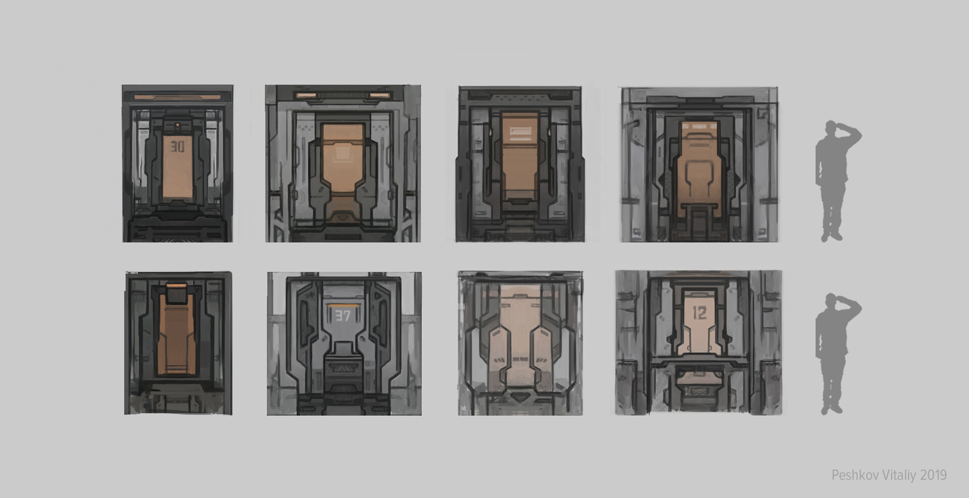ArtStation - Futuristic door sketches