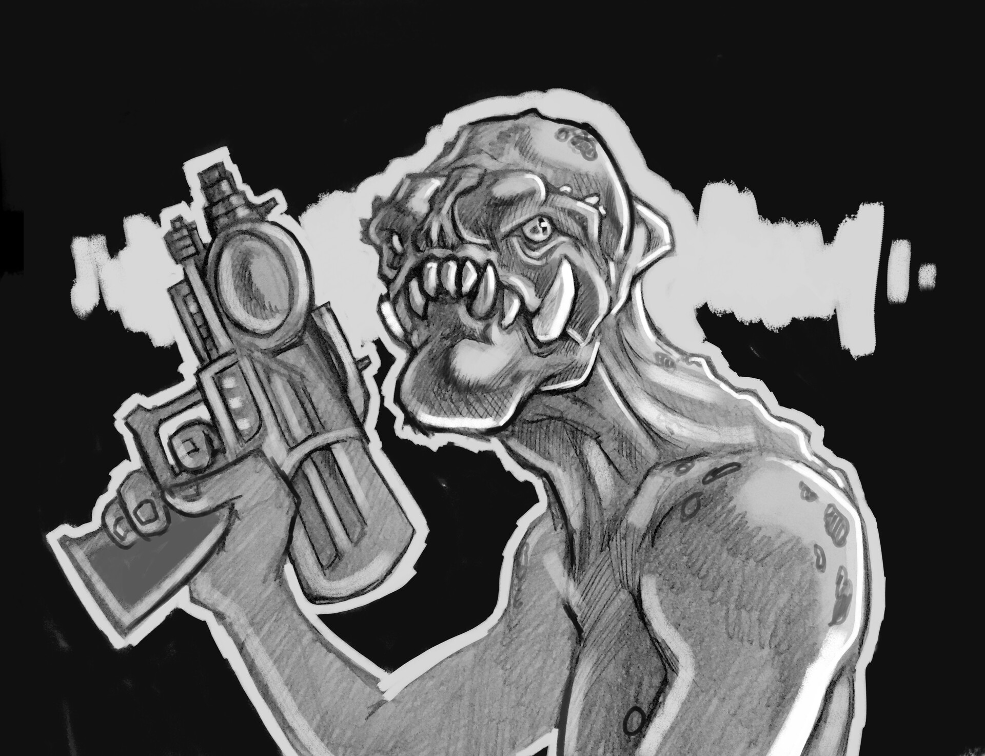 ArtStation - Alien w. gun