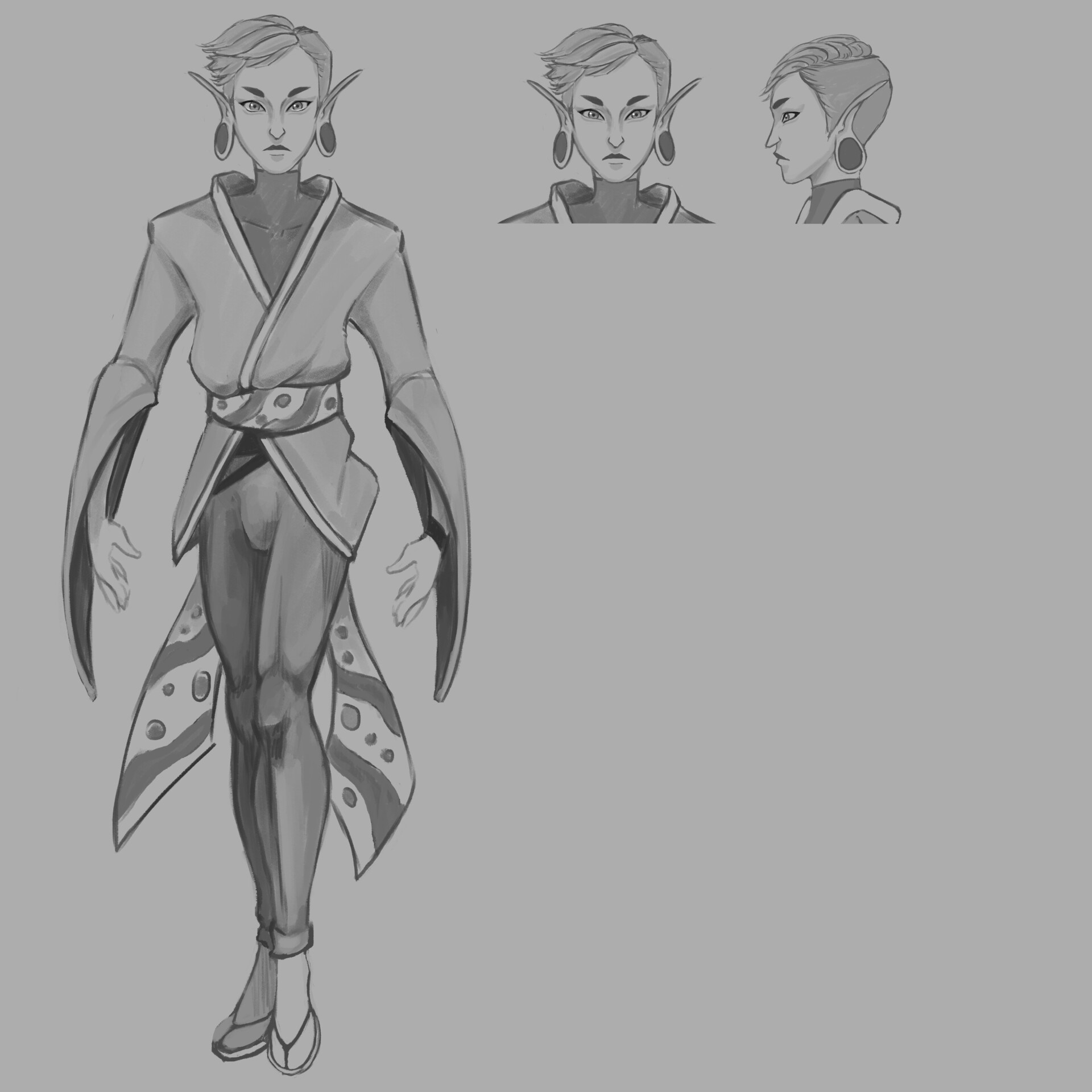 ArtStation - WIP: Elf in Kimono