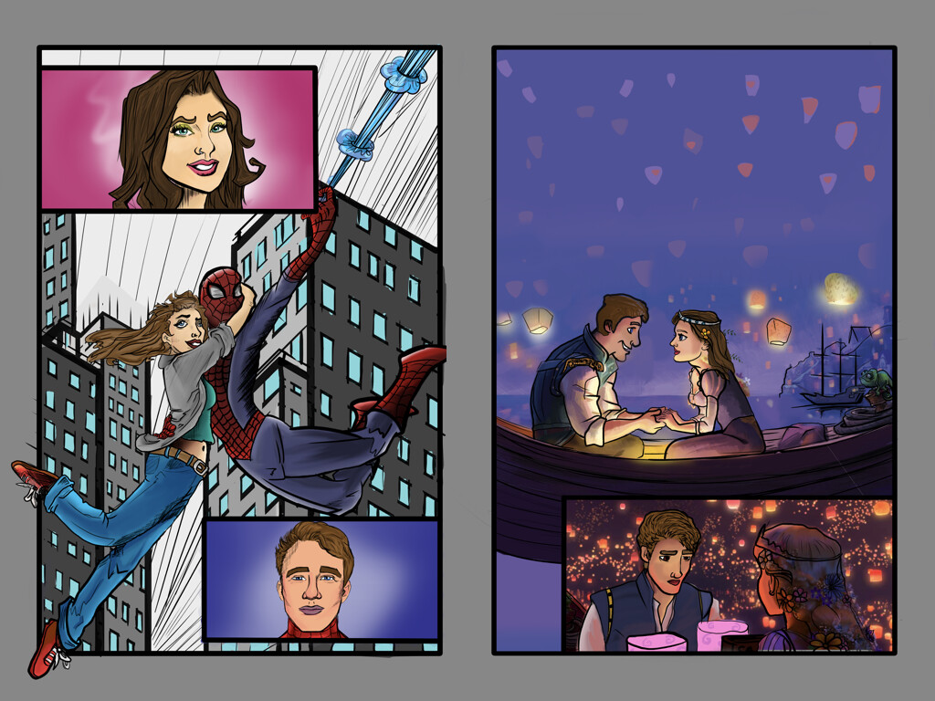 ArtStation - Comic love scene