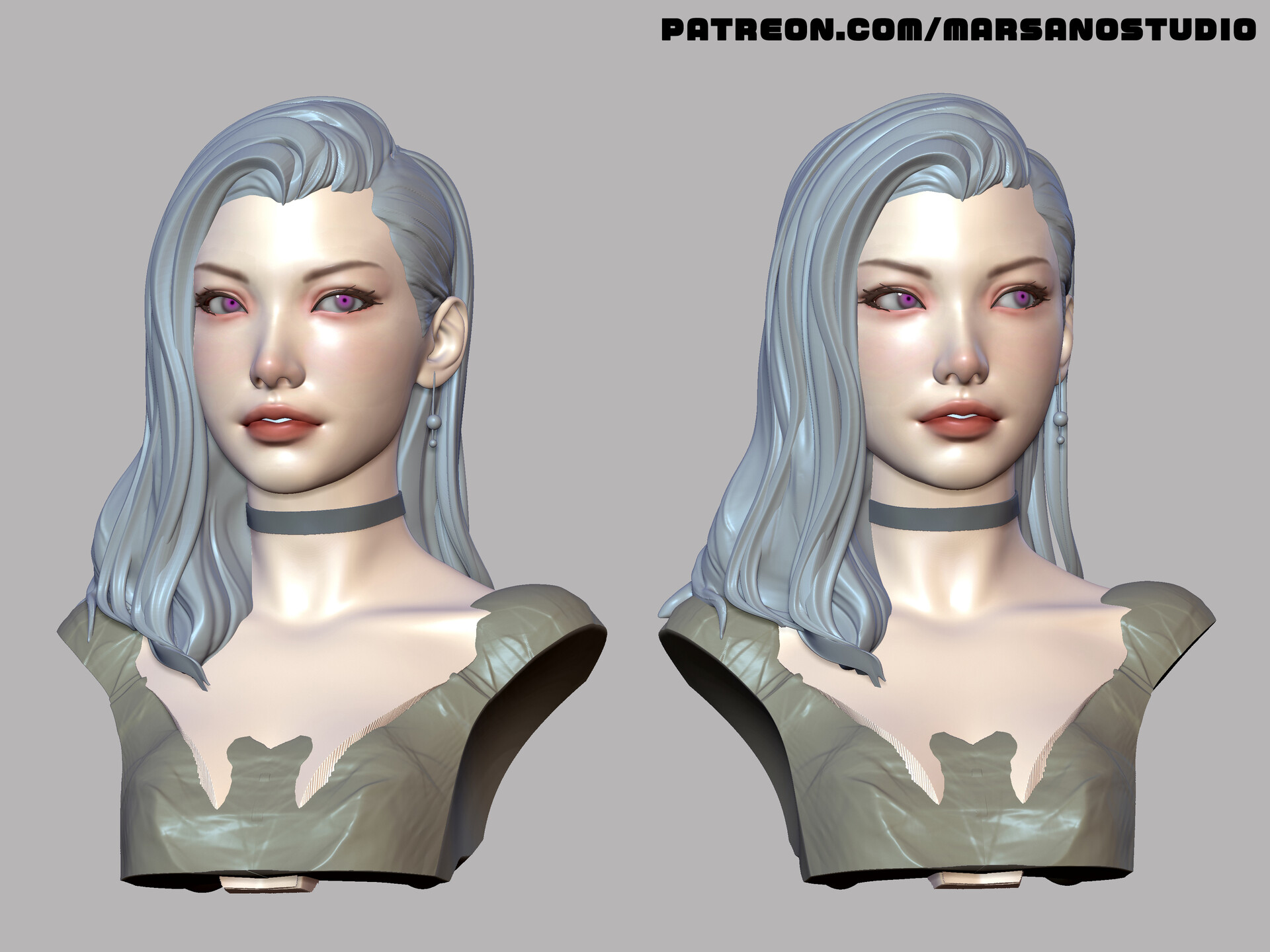 ArtStation - Mature hairstyle female bust Demo