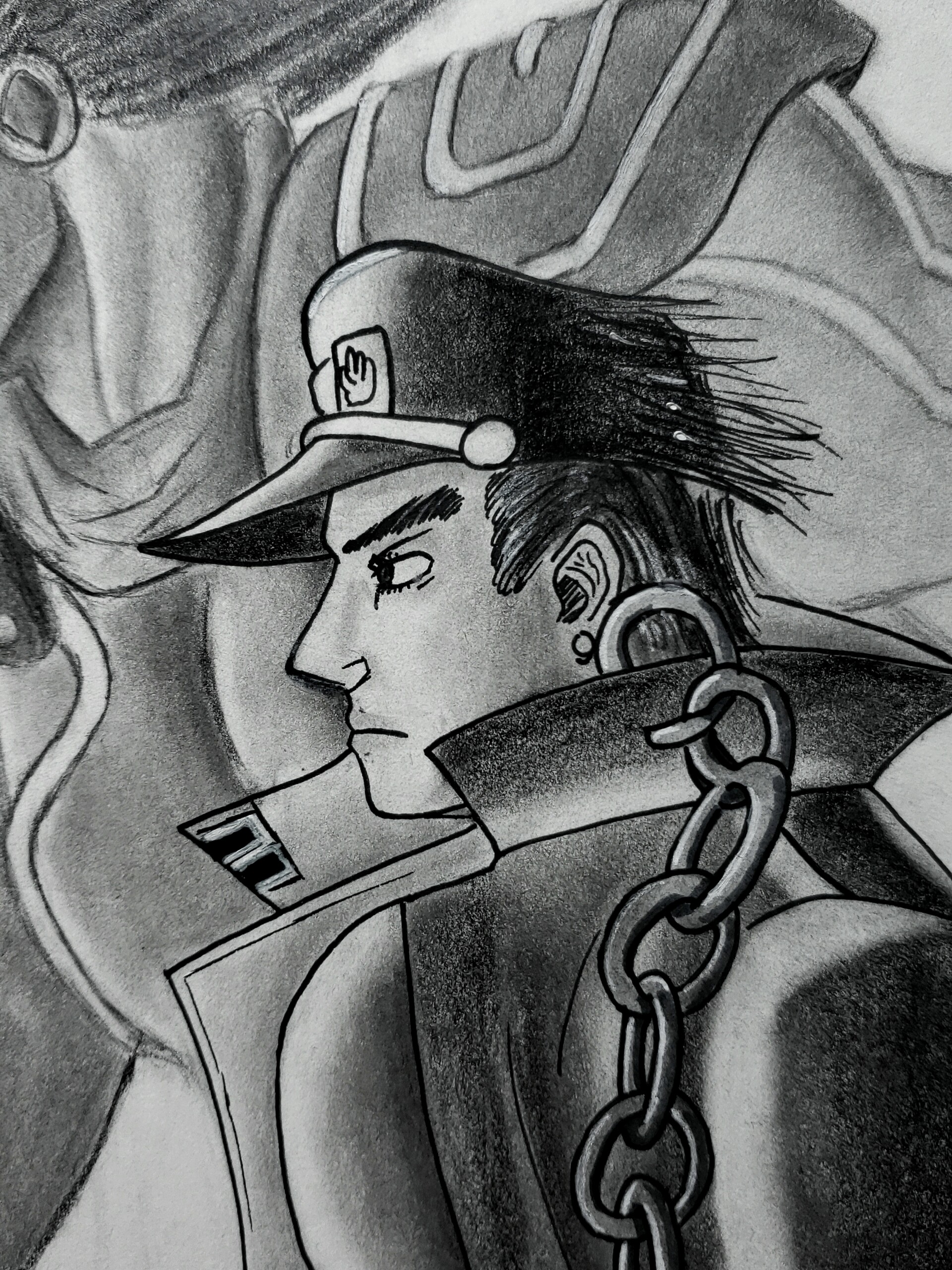 how to draw jotaro hat