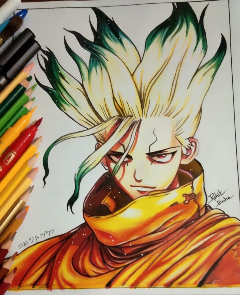 ArtStation - Dr. Stone Drawing ️🏻💗☺🙂ドクターストーン