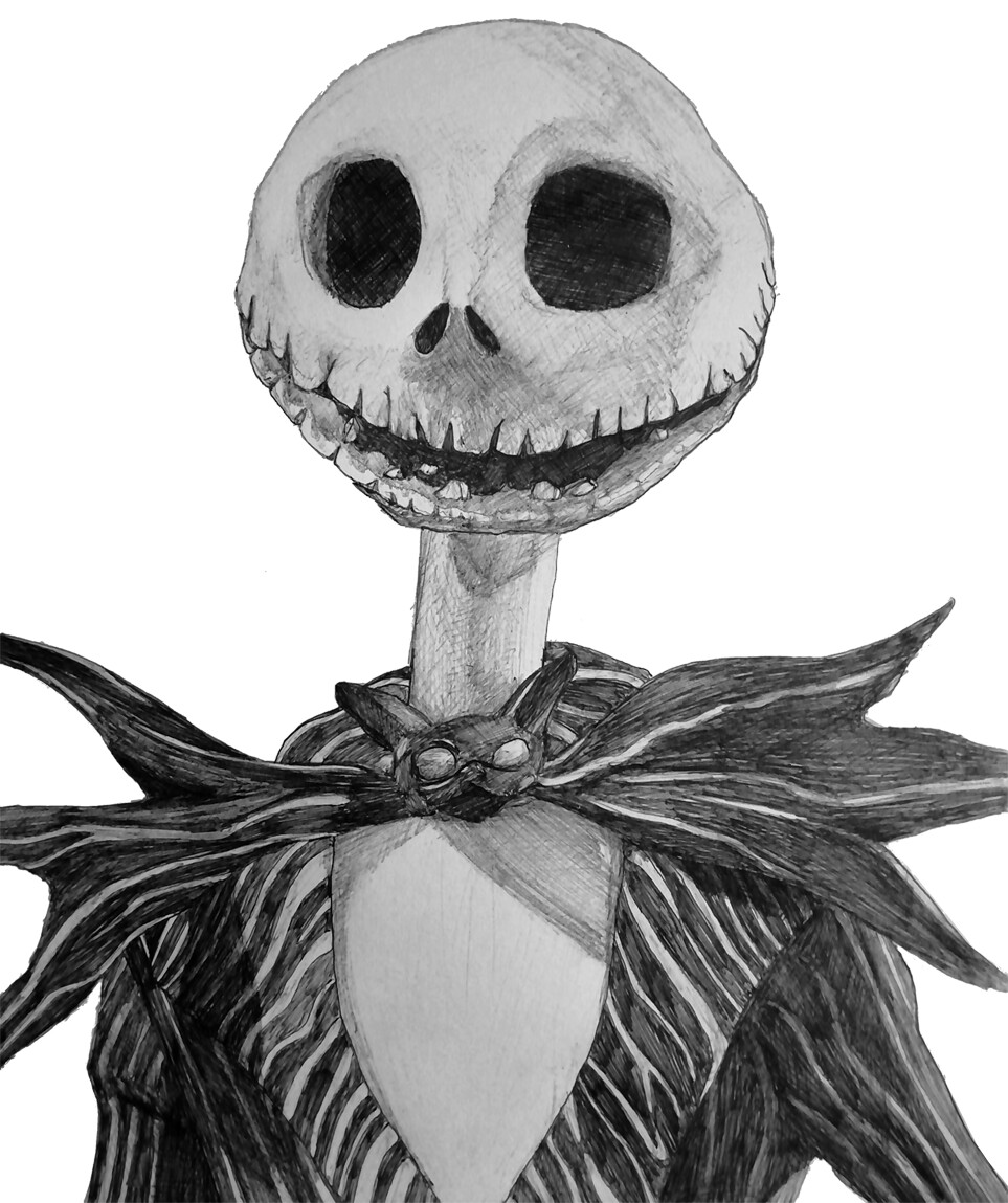 how to draw jack the skeleton