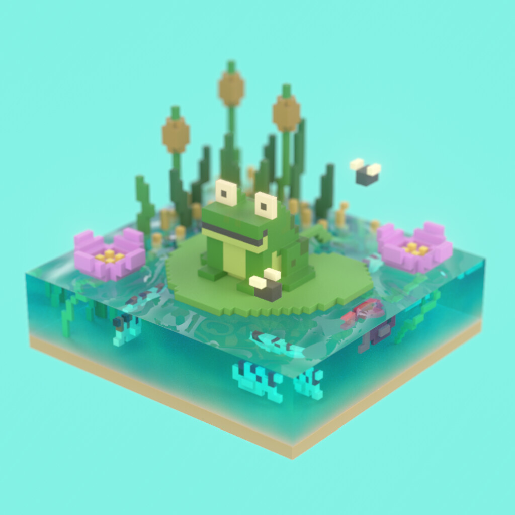 ArtStation - Voxel frog