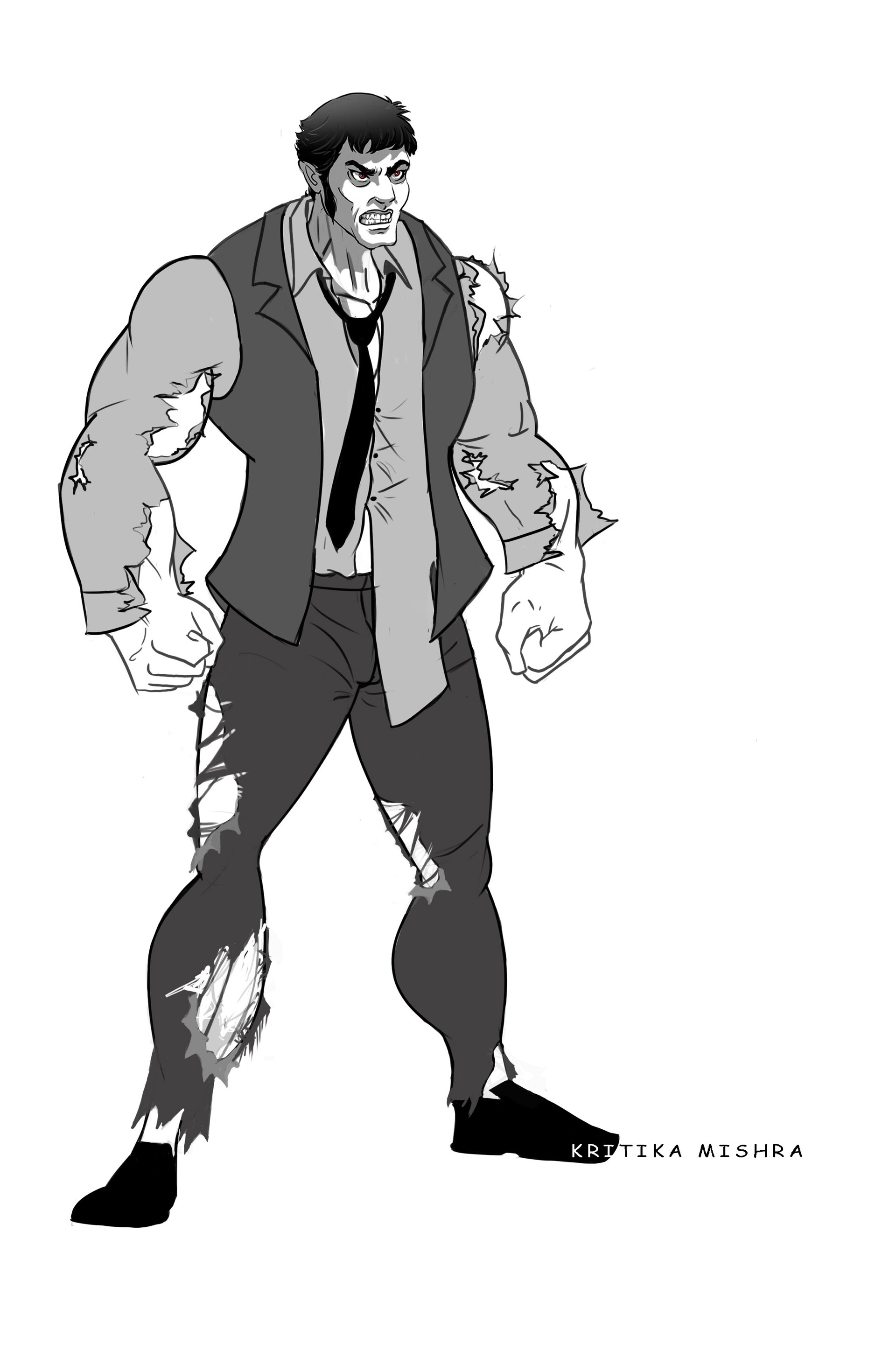 how to draw a villain body