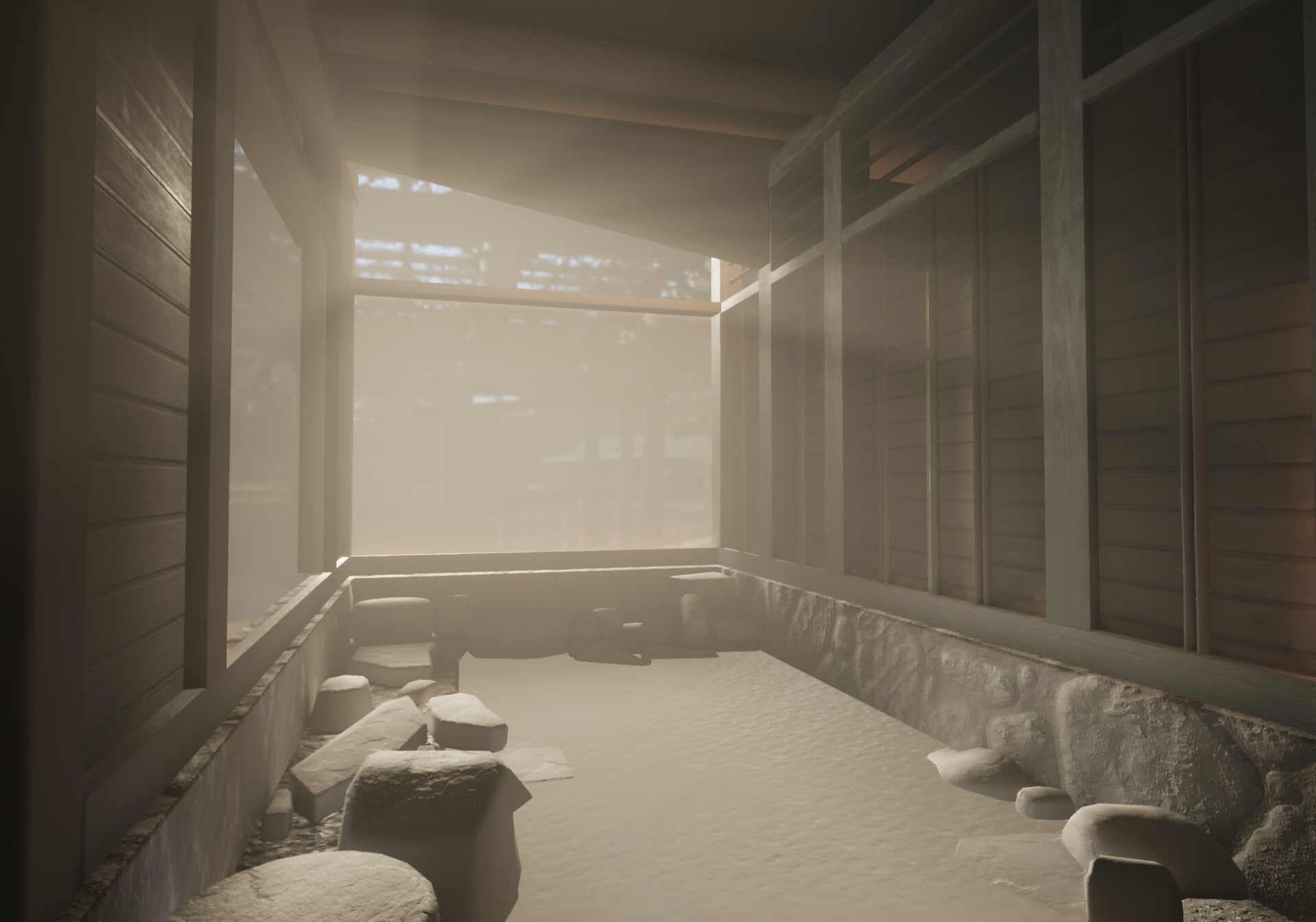 ArtStation - Onsen Lighting Test