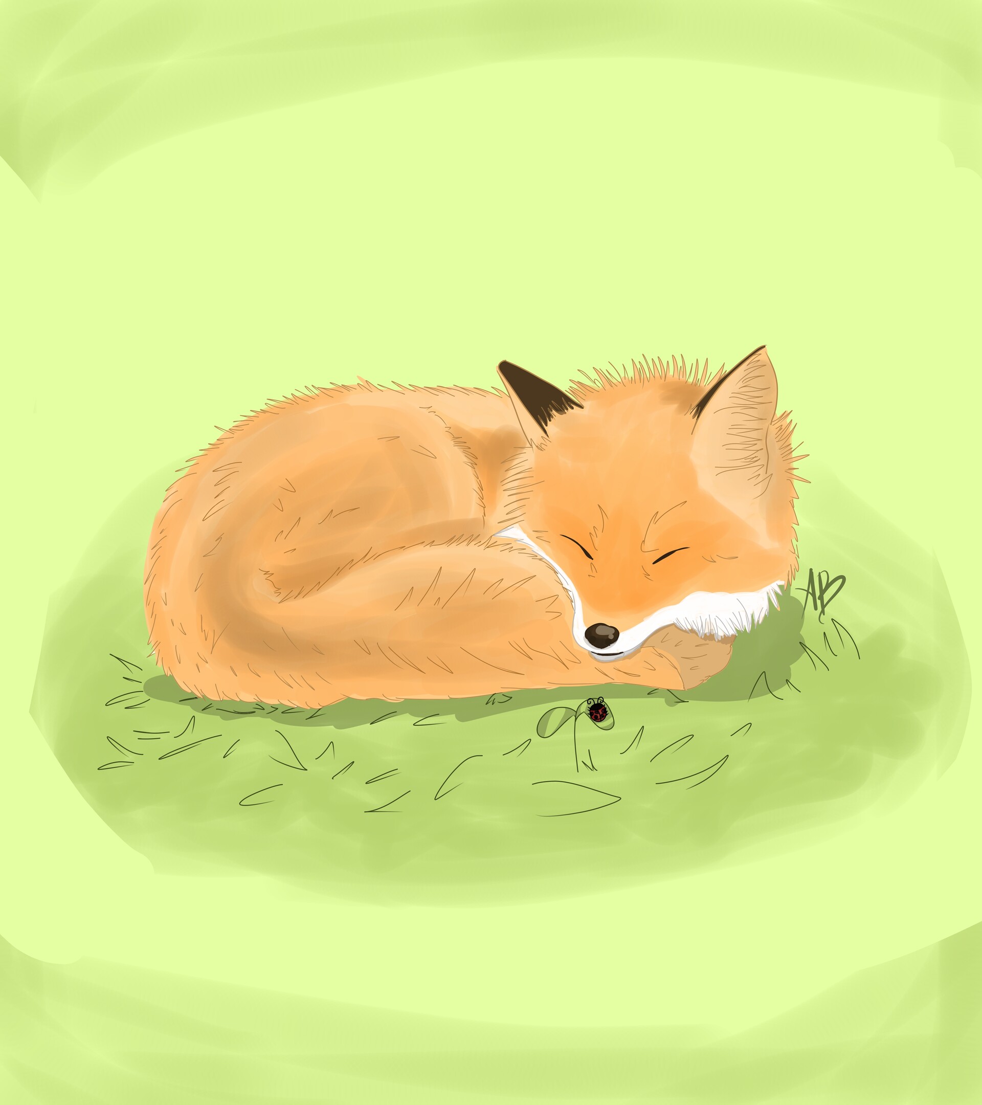ArtStation - Sleepy fox🦊
