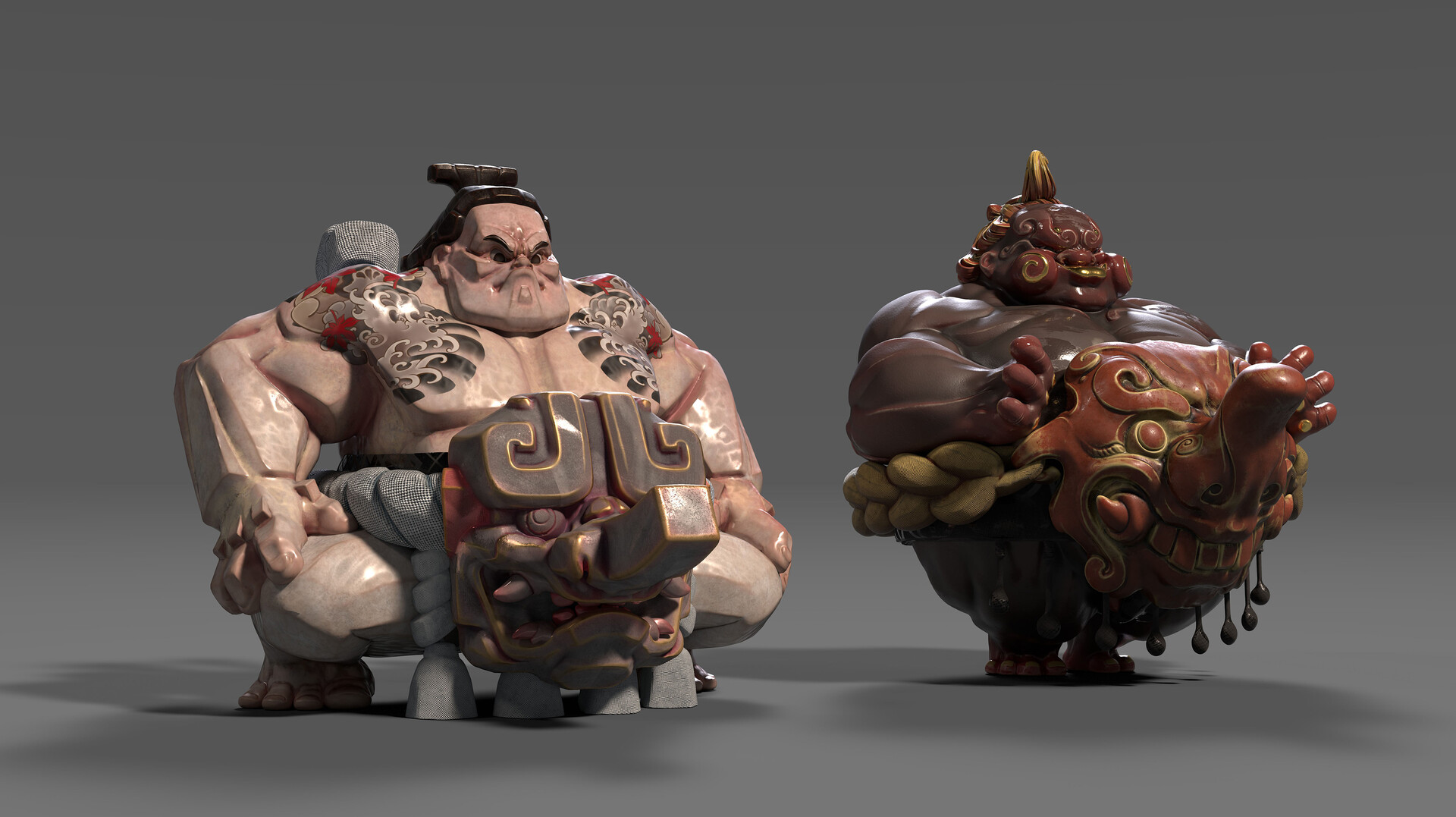 Tendom - Sumo | Character Design | Graphic Language Square | Circle