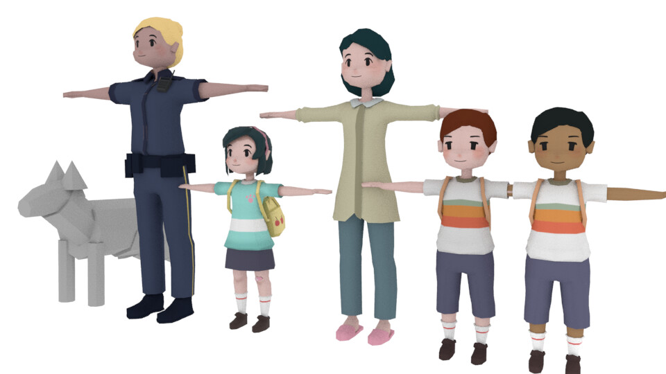 Alex Luo - Low Poly Family Character Creation