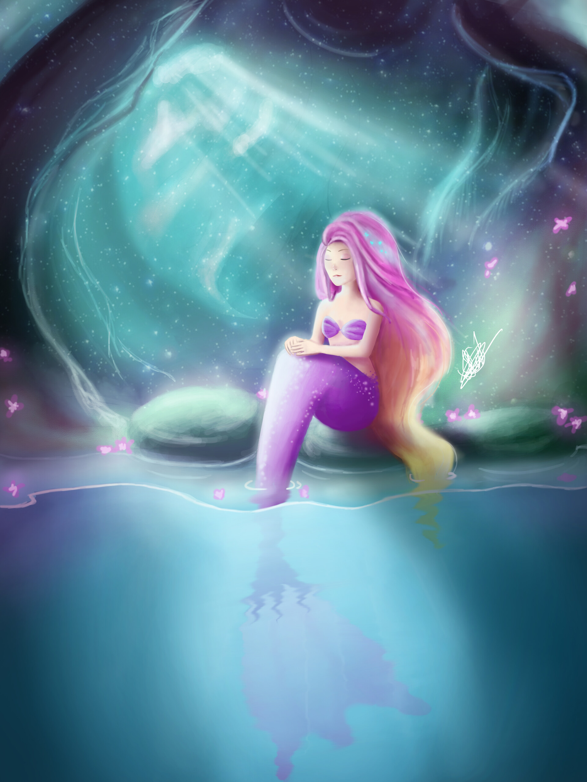 ArtStation - Mermaid in a magical forest