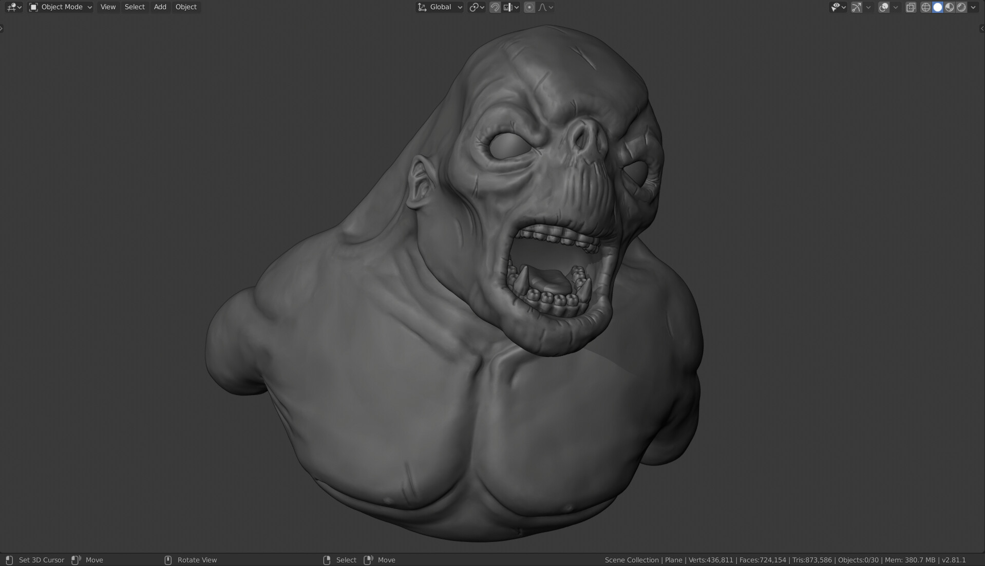 Ryan King - Cave Troll (Blender Sculpting Timelaps)
