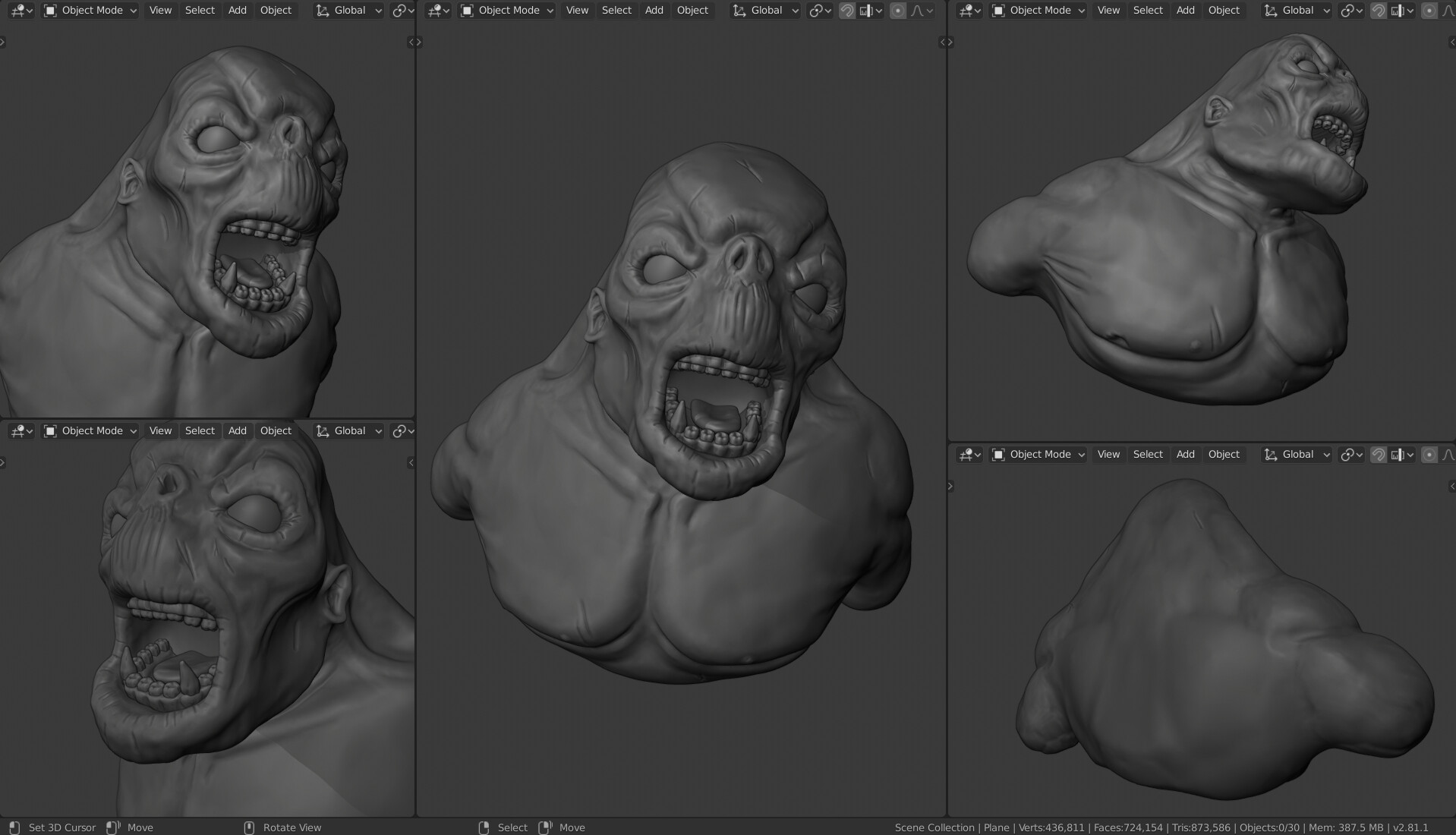 Ryan King - Cave Troll (Blender Sculpting Timelaps)