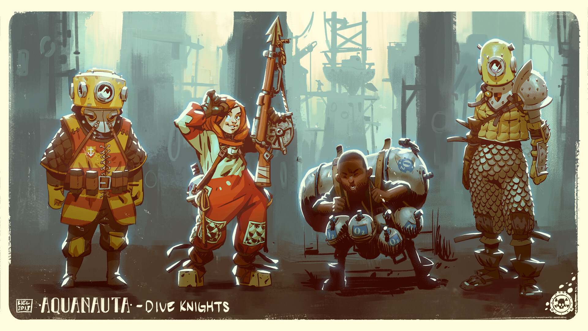 ArtStation - Aquanauta - Dive Knights and O2 Boy
