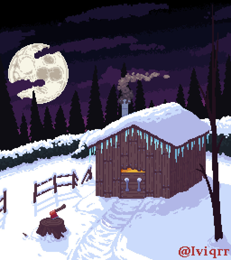 ArtStation - Cozy Cabin - Pixel Art
