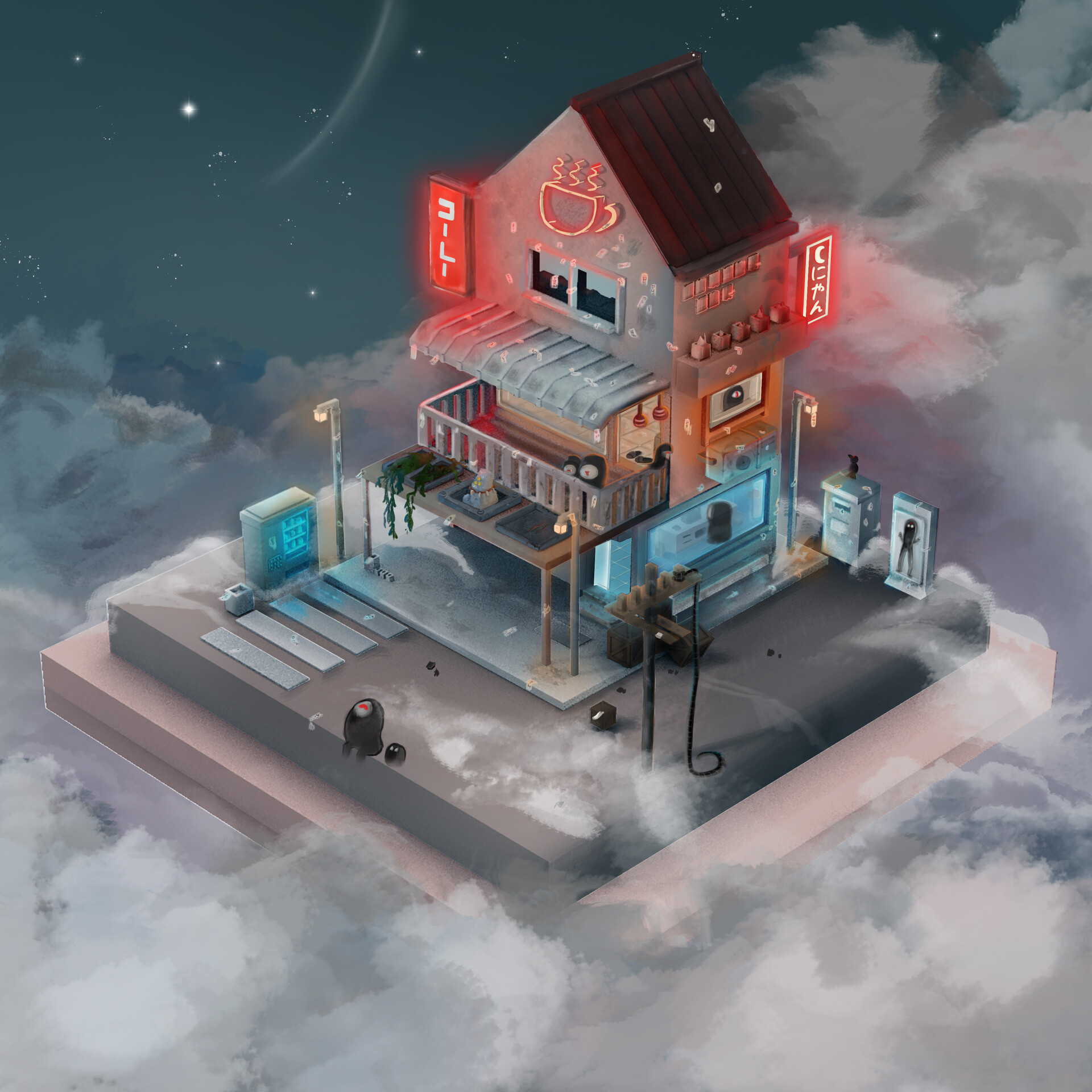 ArtStation - isometric house paiting