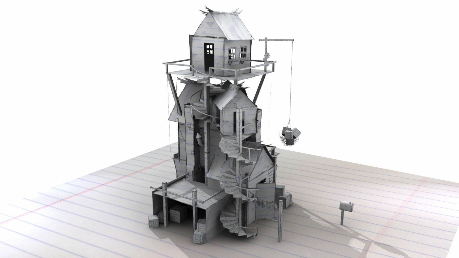 ArtStation - 3D Paper House