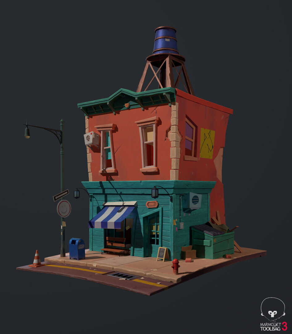 ArtStation - Stylized Cafe- Concept by Igor Rozovny
